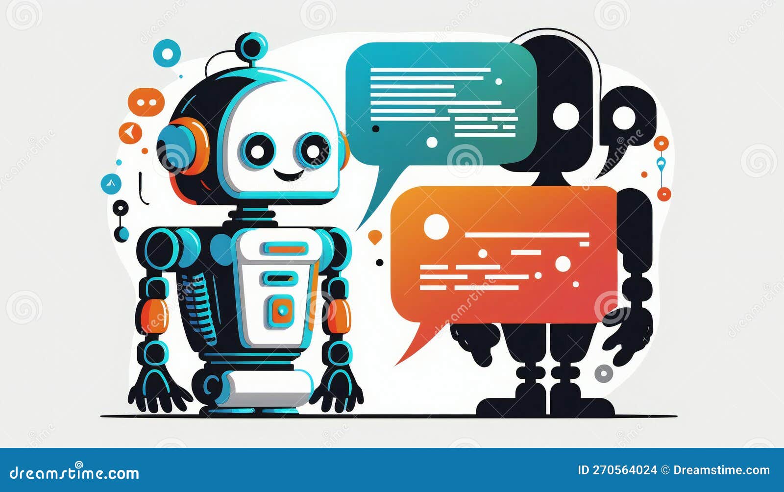 Chat Bot Cartoon Artificial Intelligence Concept, Cute Character and ...