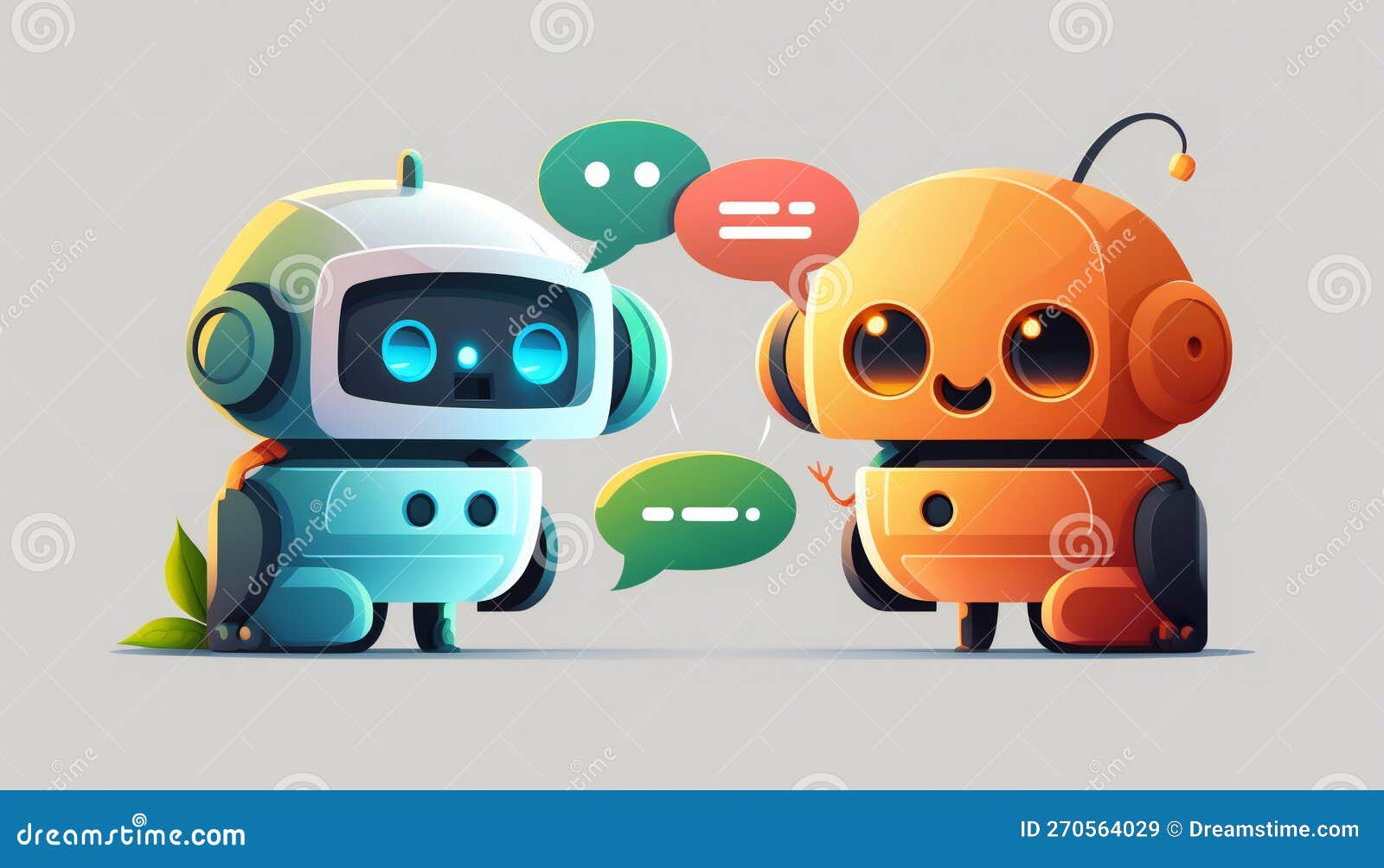 Chat Bot Cartoon Artificial Intelligence Concept, Cute Character and ...