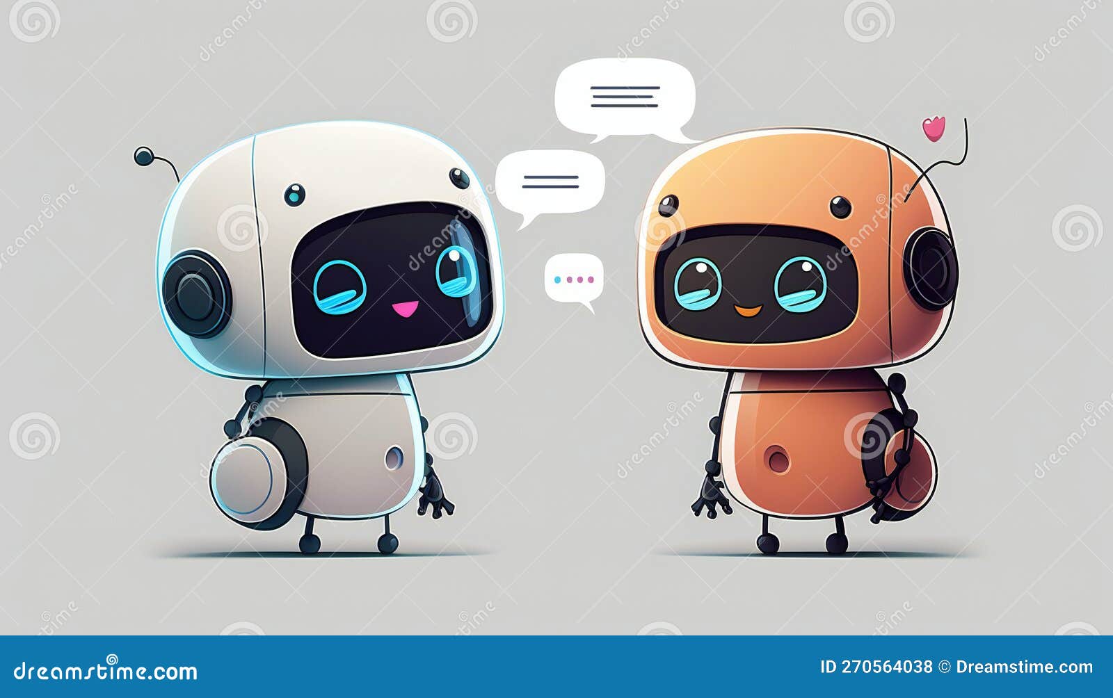 Chat Bot Cartoon Artificial Intelligence Concept, Cute Character and ...