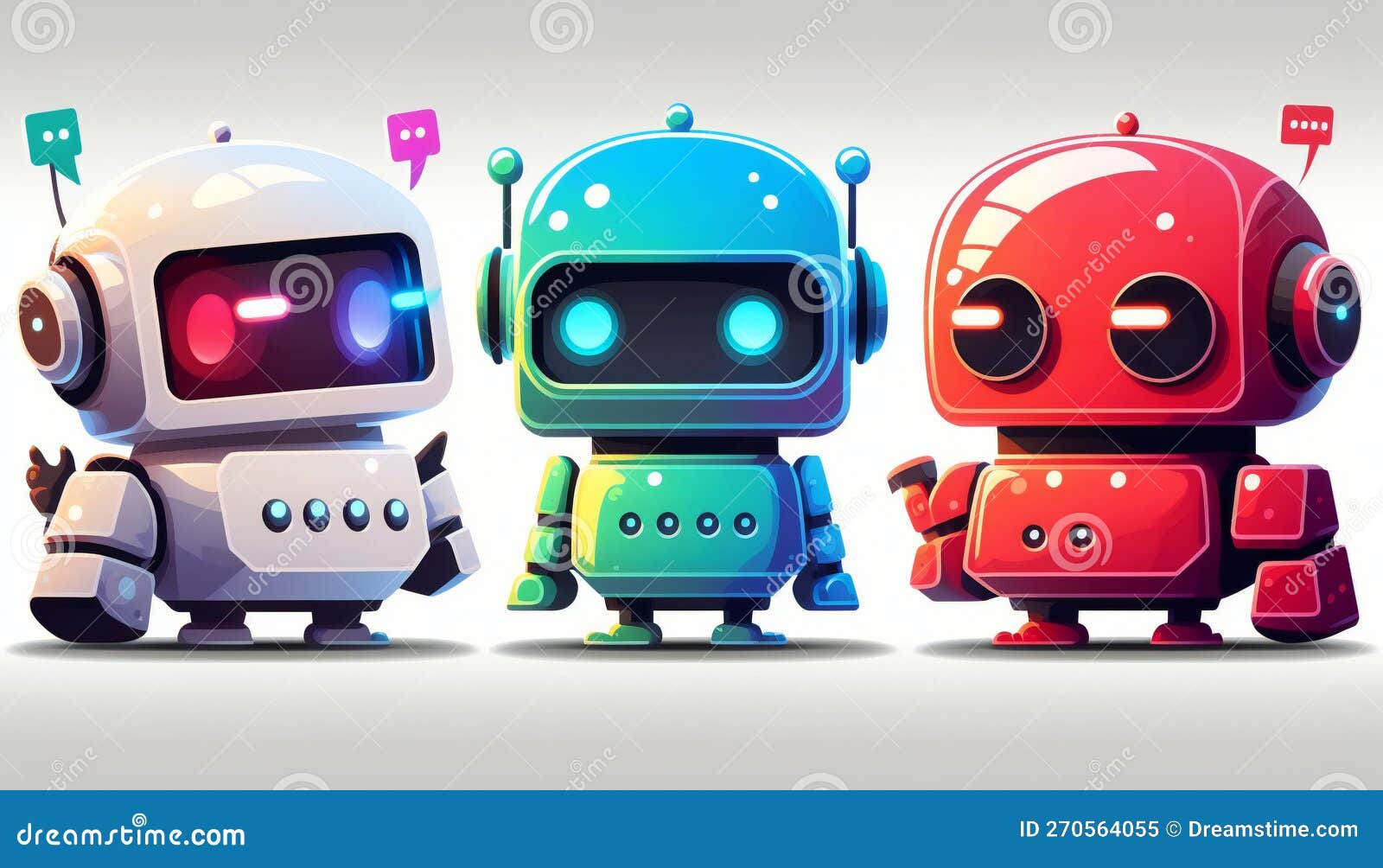Chat Bot Cartoon Artificial Intelligence Concept, Cute Character and ...