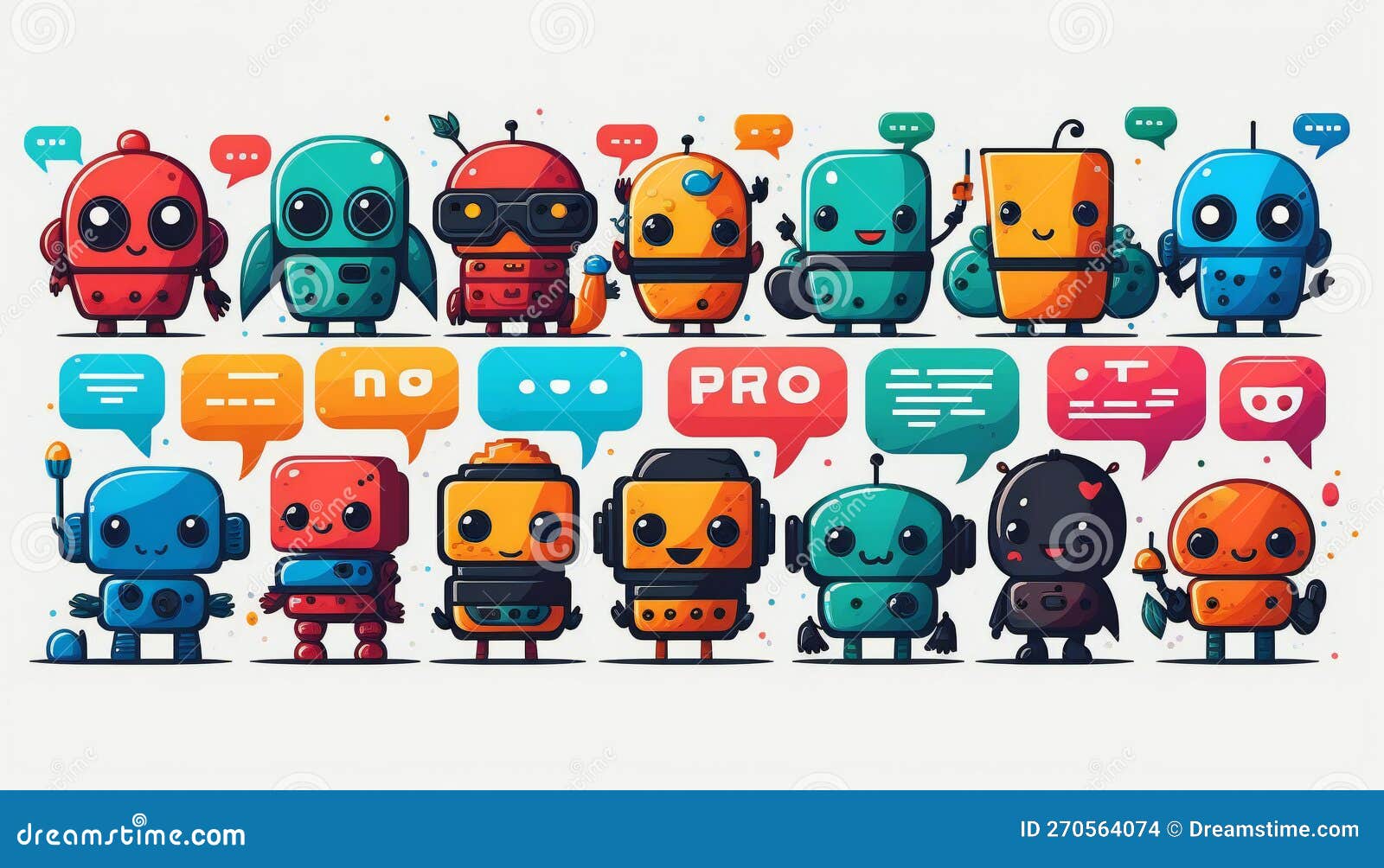 Chat Bot Cartoon Artificial Intelligence Concept, Cute Character and ...