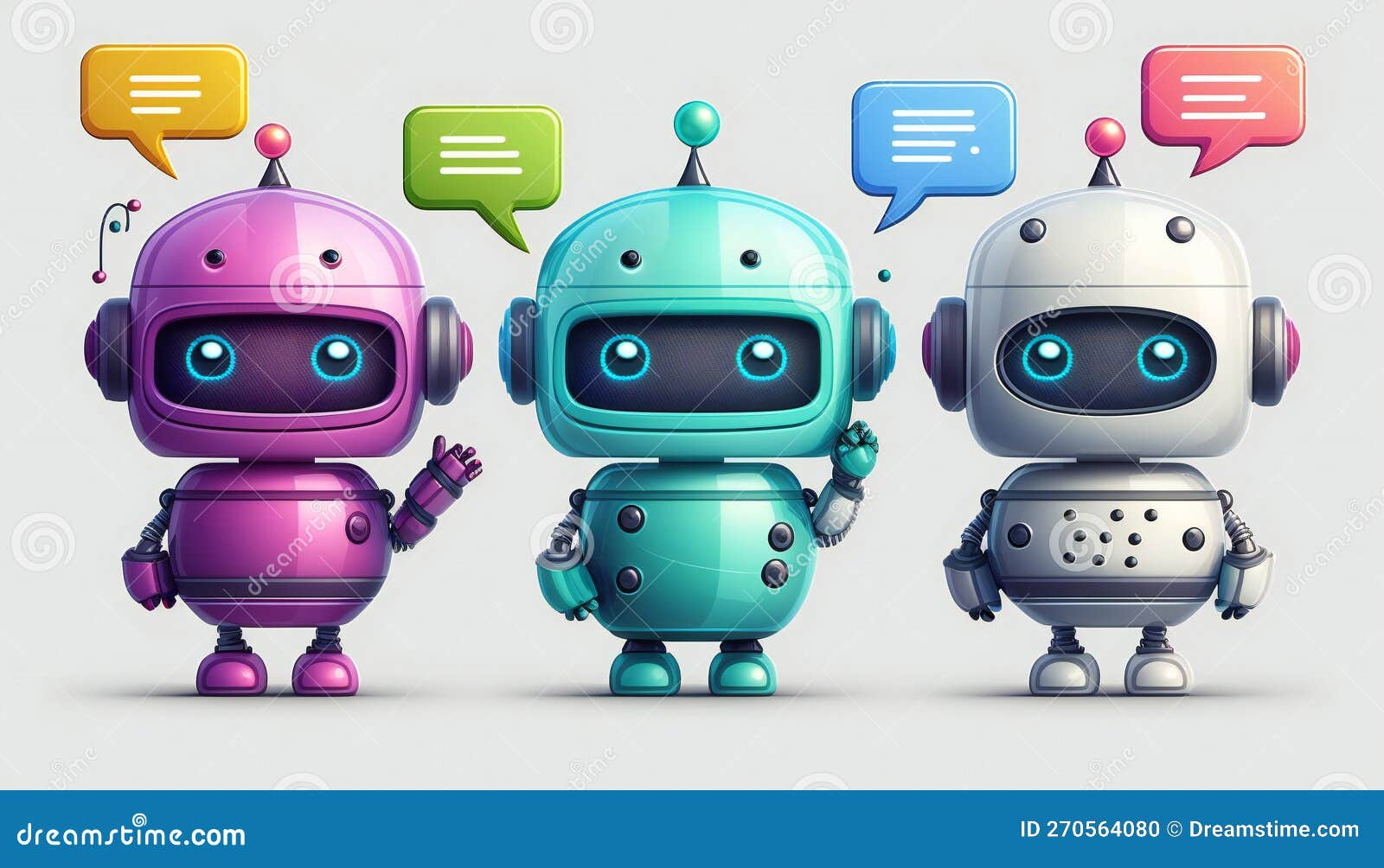 Chat Bot Cartoon Artificial Intelligence Concept, Cute Character and ...