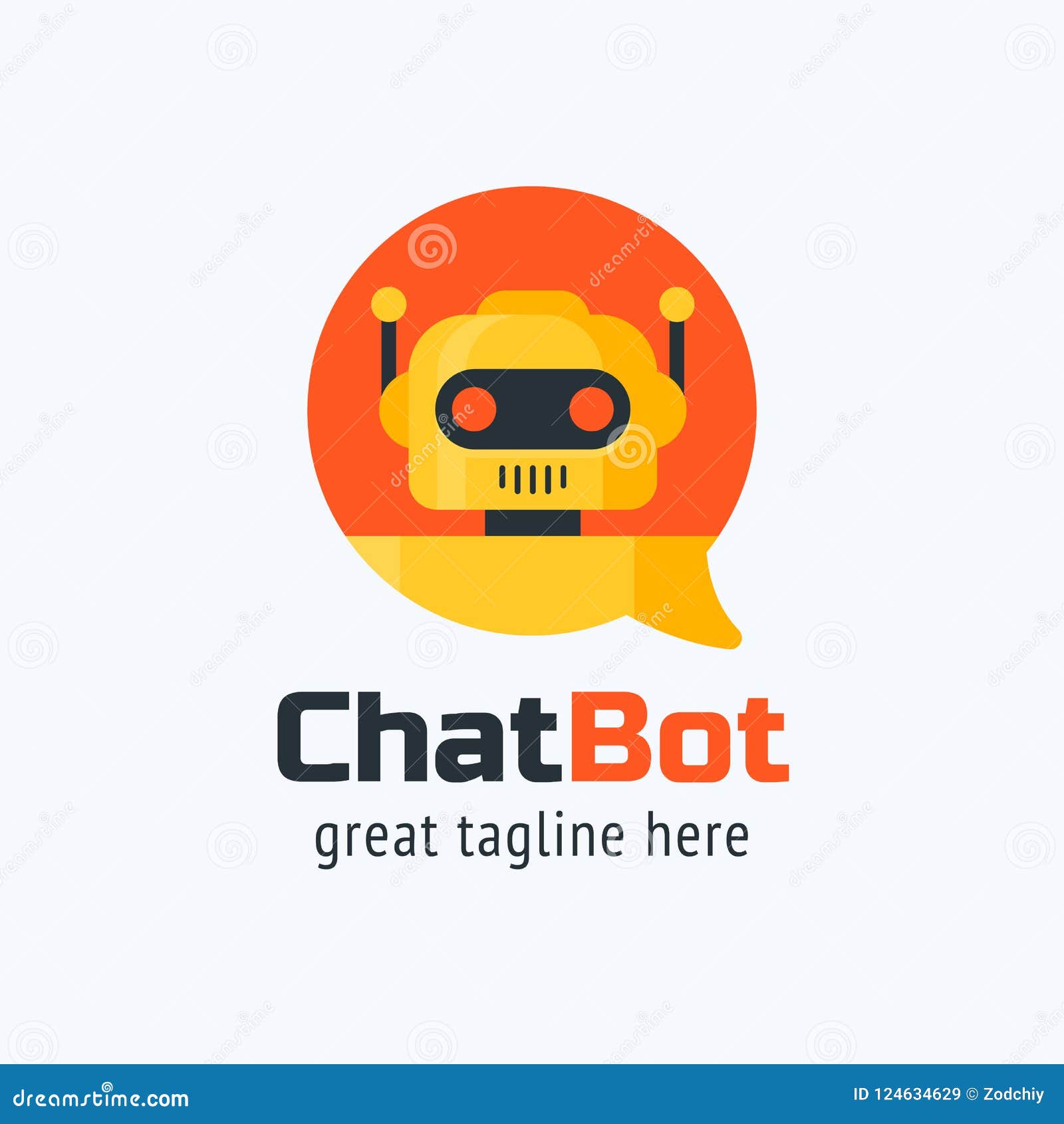 The chat bot stock vector. Illustration of logo, online - 124634629