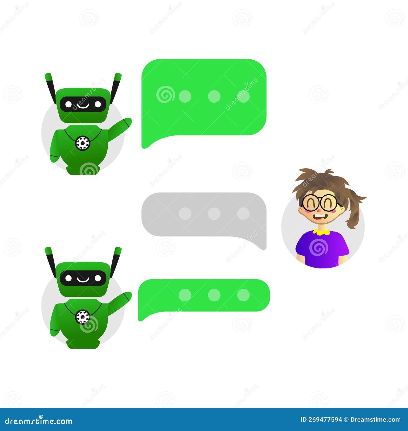 Chat Bot Chatting Illustration Vector Stock Vector - Illustration of ...