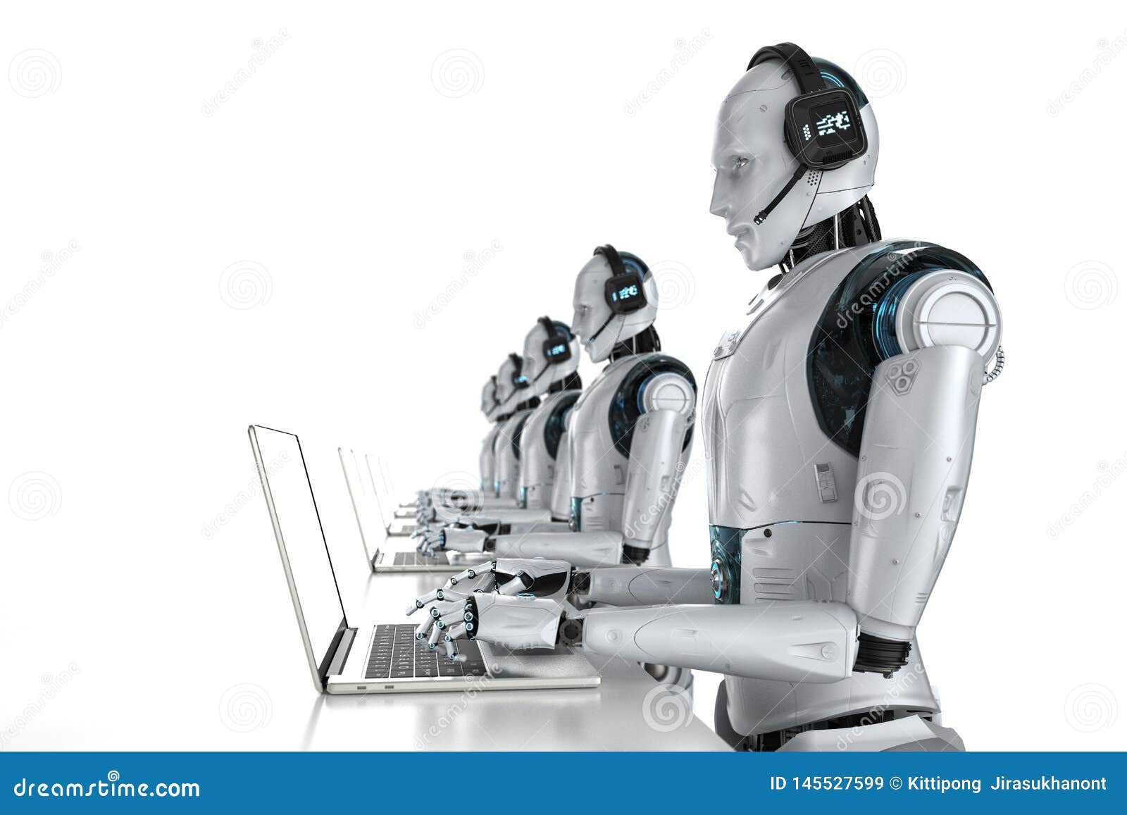 Chat bot concept stock illustration. Illustration of headphones - 145527599