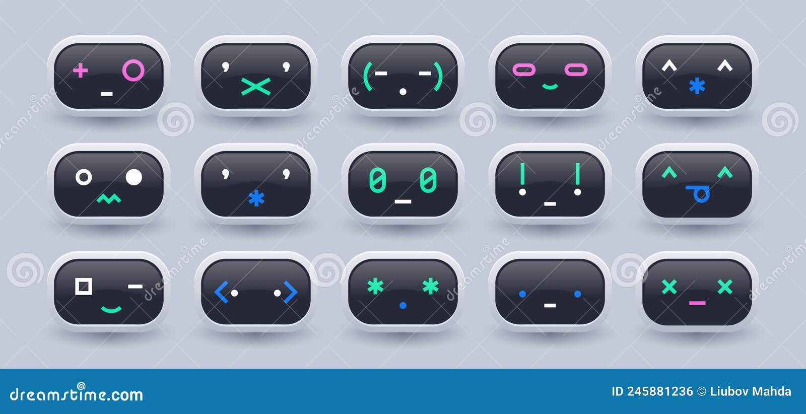 Chat Bot Emoticons. Artificial Intelligence Expression Punctuation ...