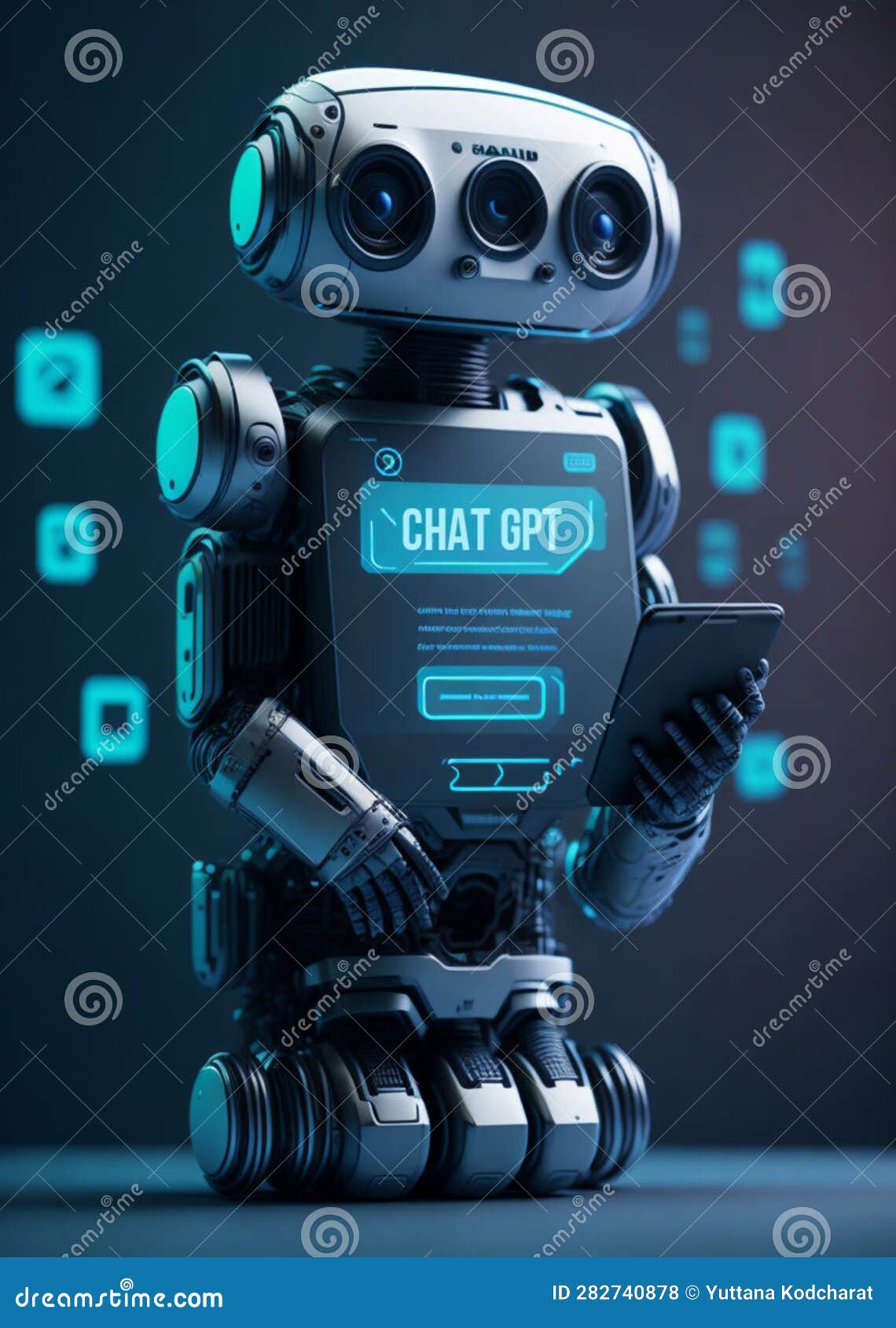 Chat bot gpt 3D model stock illustration. Illustration of chat - 282740878
