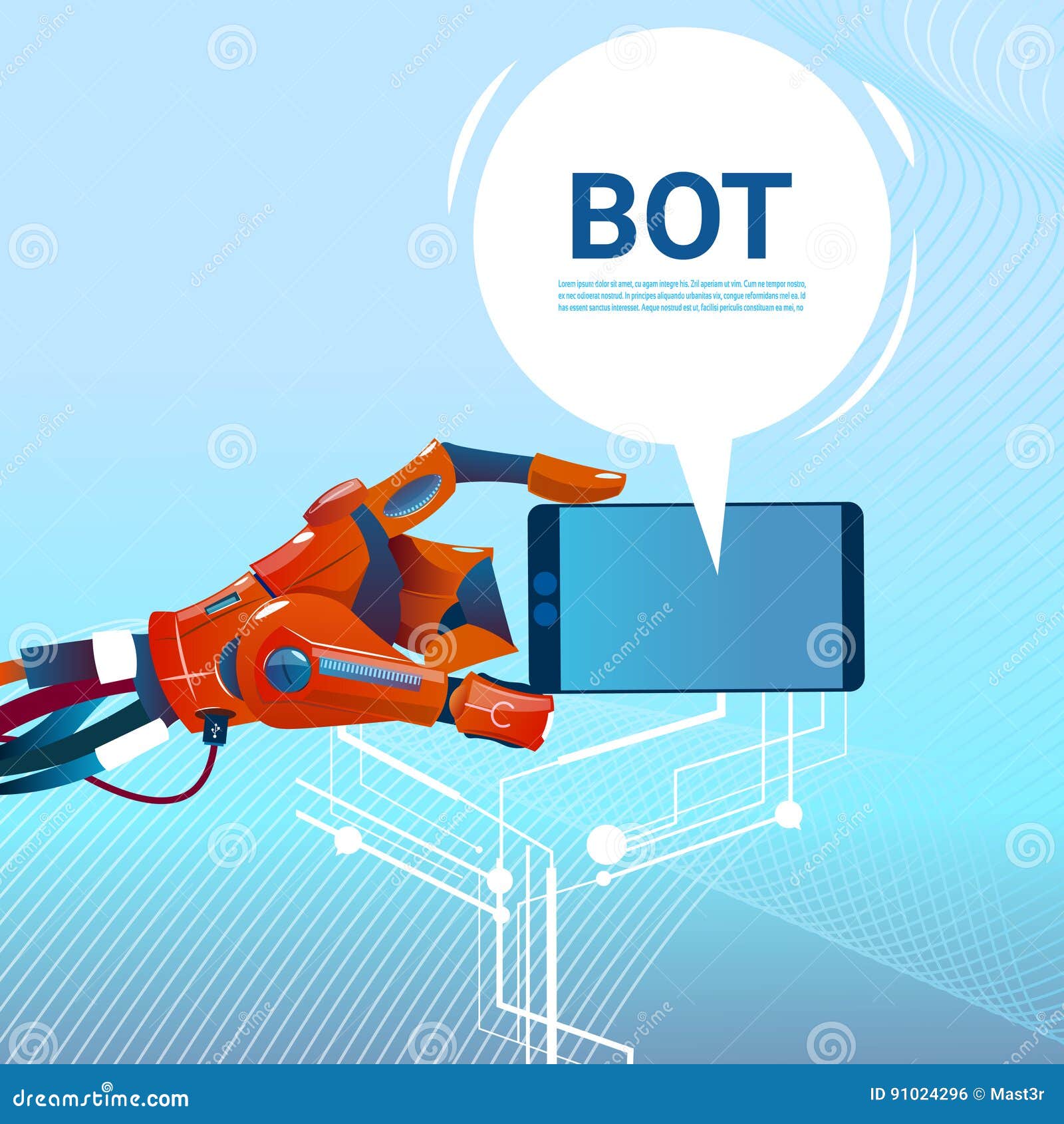 Chat Bot Hands Using Cell Smart Phone, Robot Virtual Assistance of ...