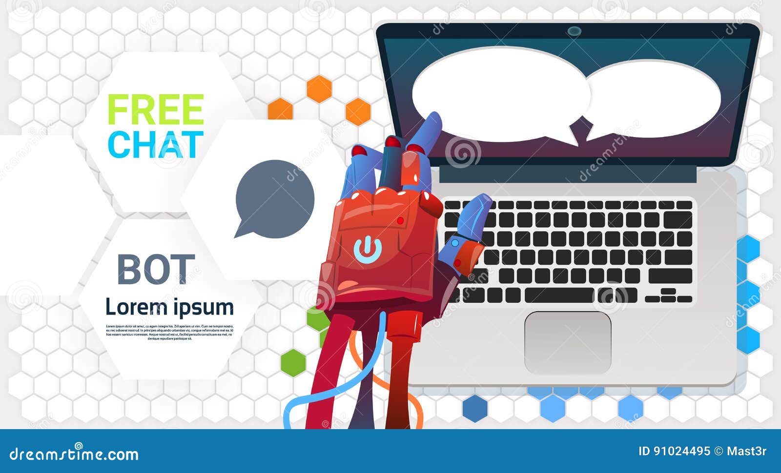 Chat Bot Hands Using Laptop Computer, Robot Virtual Assistance of ...