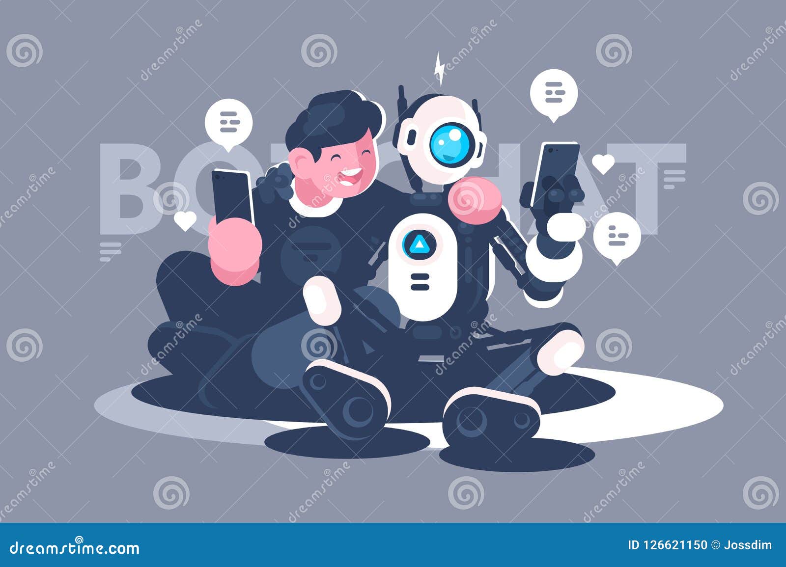 Chat Bot Helps Man in His Problem Stock Vector - Illustration of forum ...