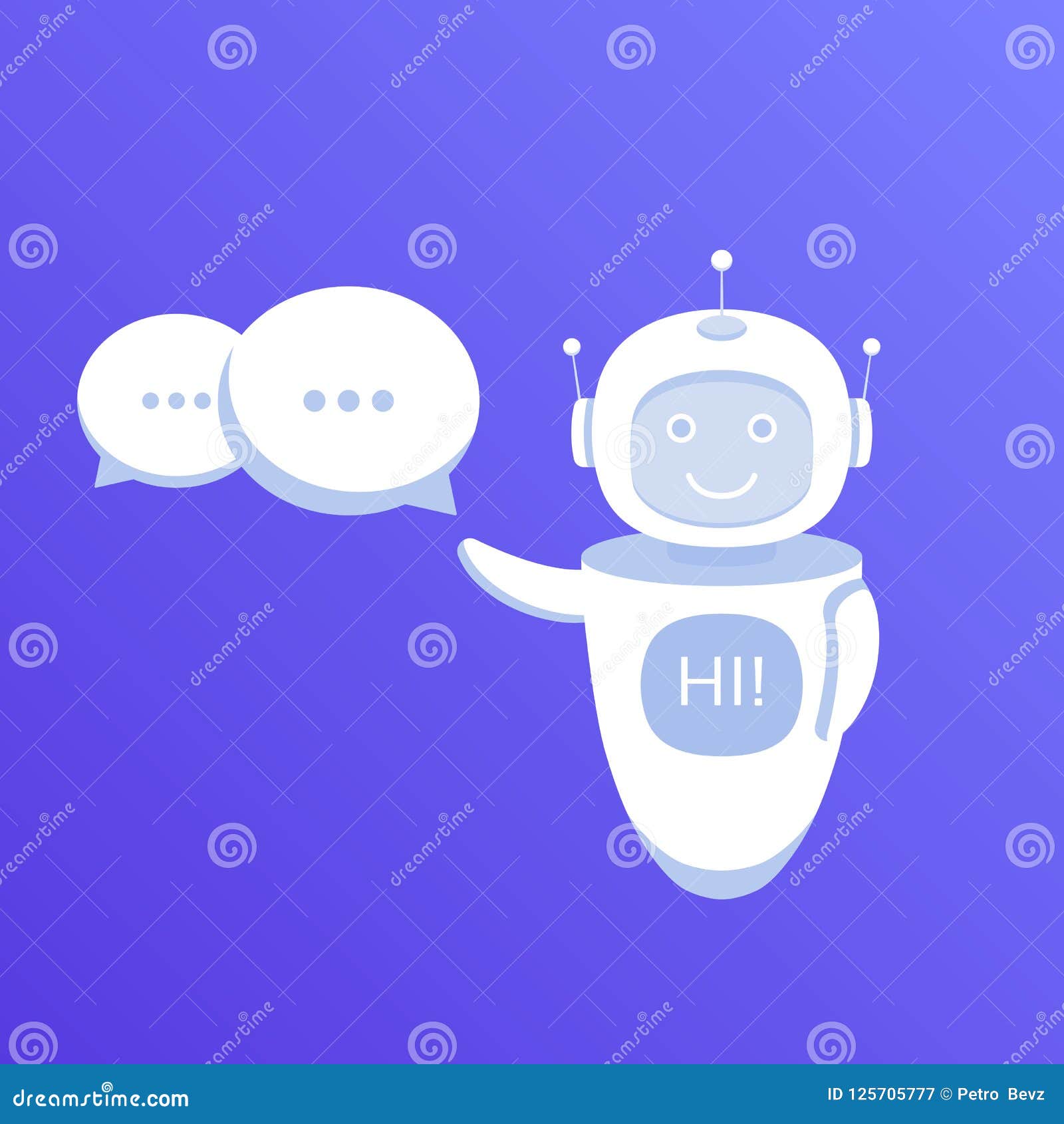 Chat Bot Holds Speech Bubbles and Show Hi on Screen Inside Itself ...