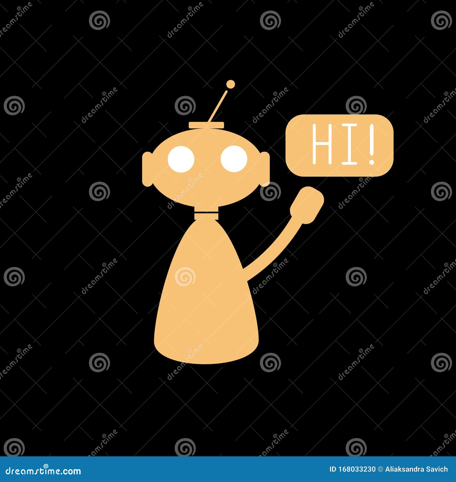 Chat Bot Icon Orange on a Black Background for Mobile Stock Vector ...