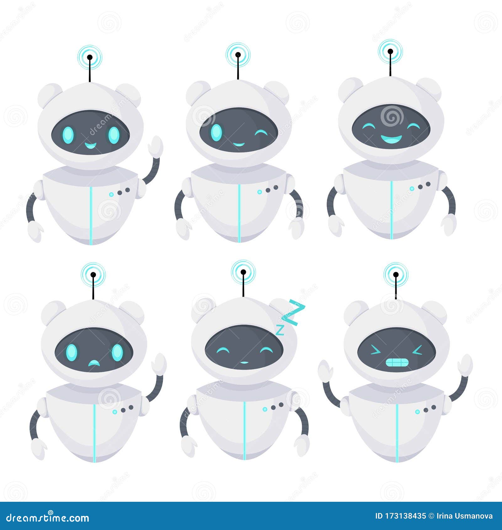 Chat bot icon set stock illustration. Illustration of concept - 173138435