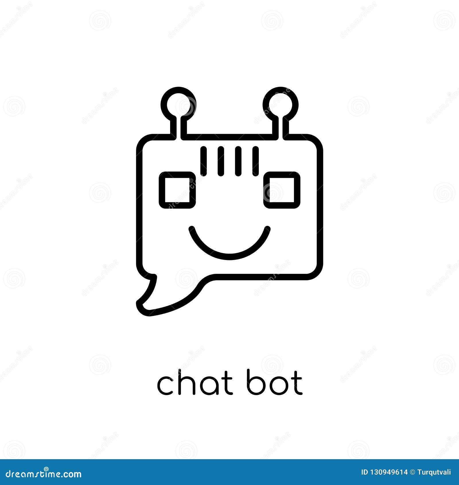 Chat Bot Icon. Trendy Modern Flat Linear Vector Chat Bot Icon on Stock ...