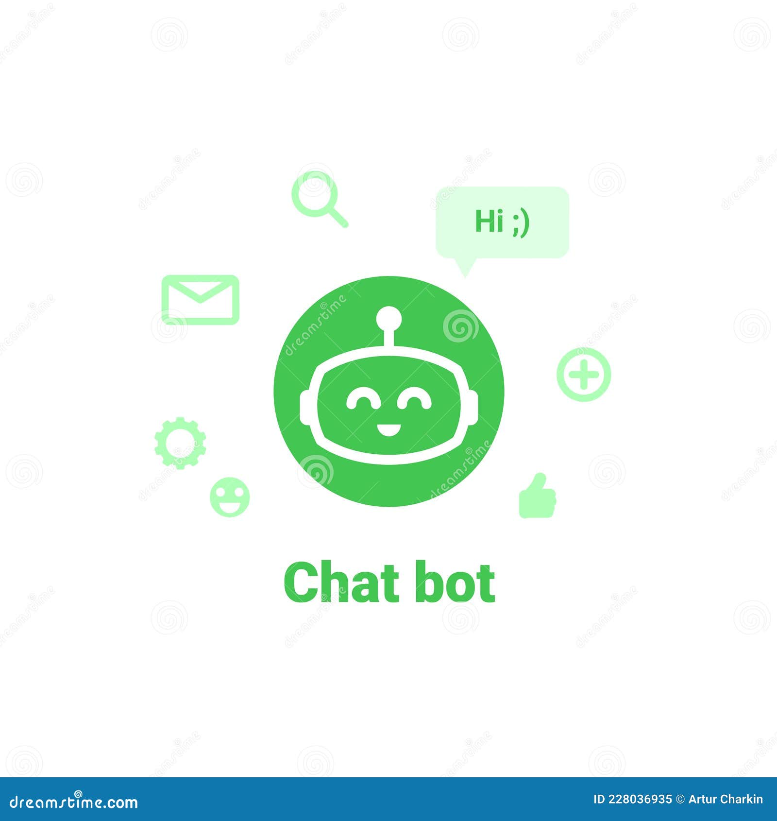 Chat Bot Logo Design Concept. UI UX Element for Web Design Stock Vector ...