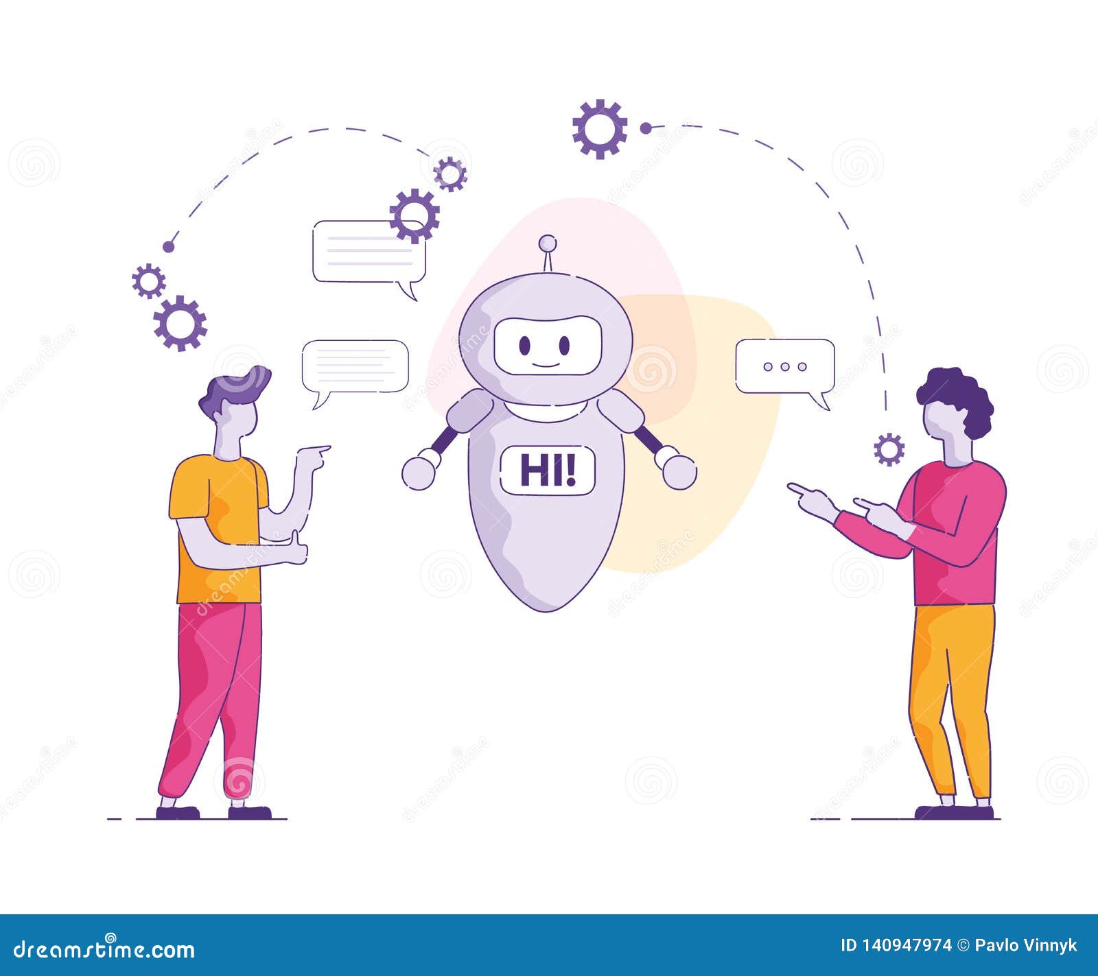 Chat Bot Say Hi Vector Artificial Intelligence. Stock Vector ...