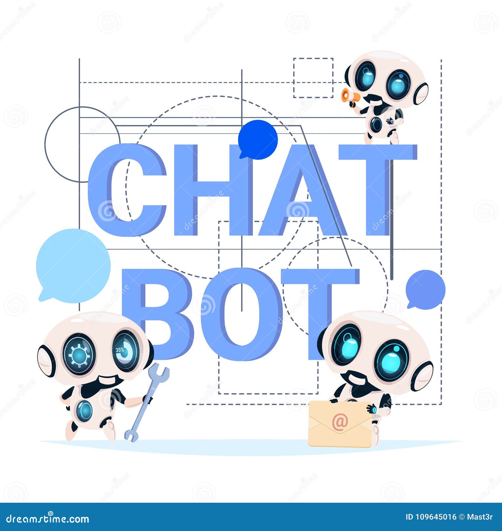 Chat Bot Service Banner Modern Technology of Technical Support Chatter ...
