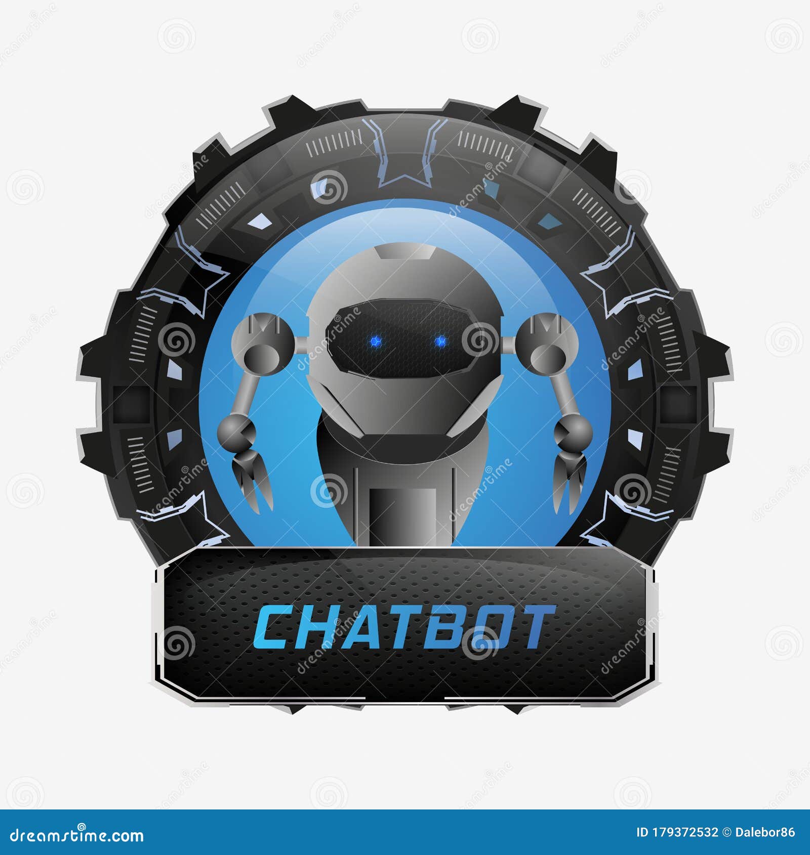 Chat Bot Sign.Smart Robot Character Stock Vector - Illustration of ...