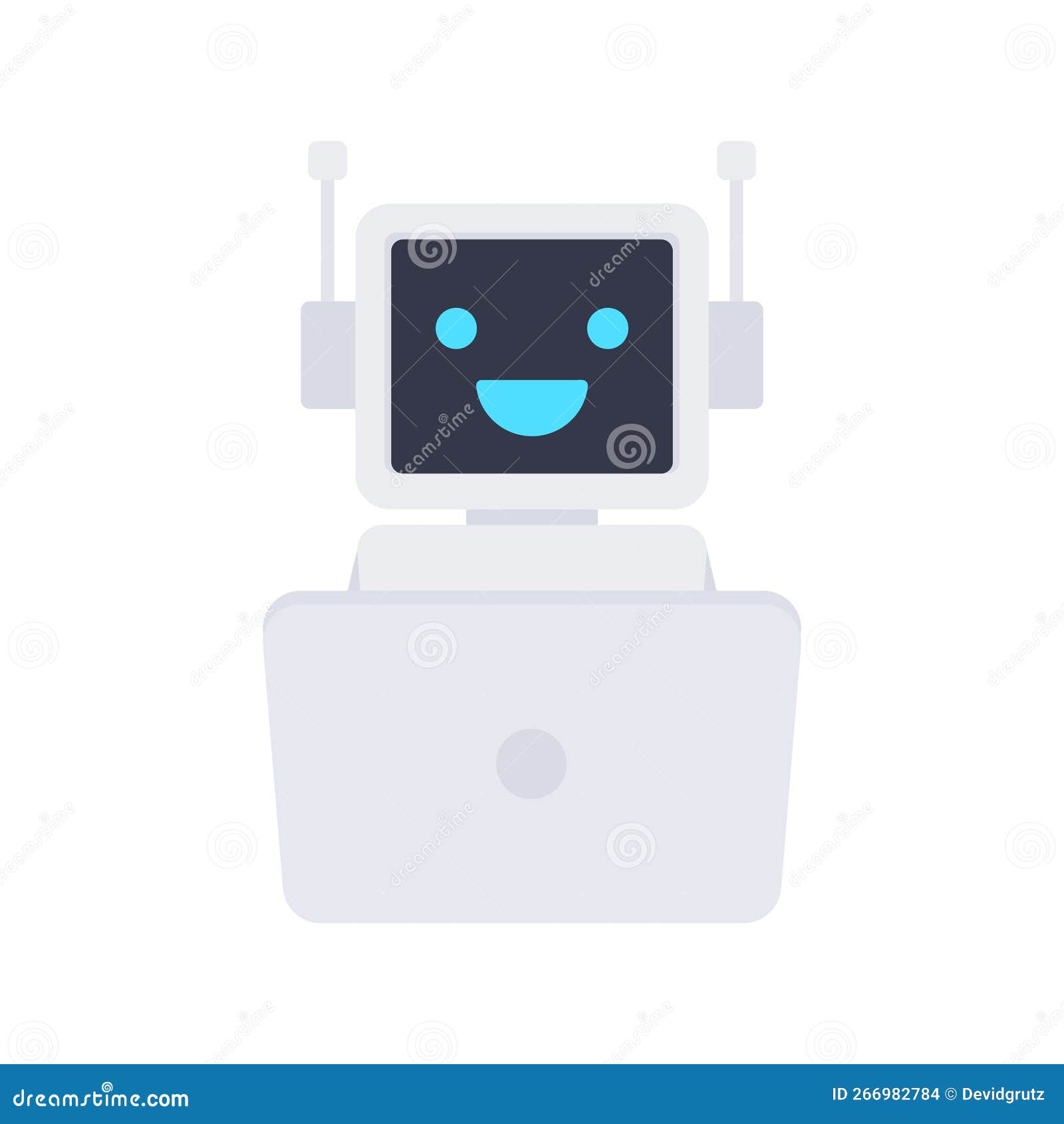 Chat Bot Using Laptop Computer, Robot Virtual Assistance of Website or ...