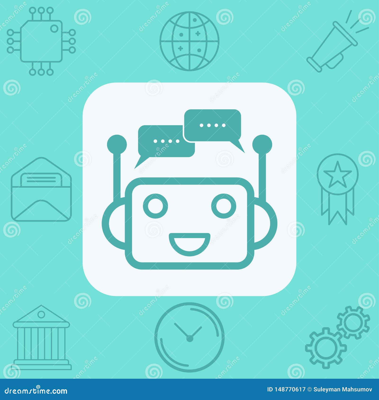 Chat Bot Vector Icon Sign Symbol Stock Vector - Illustration of ...
