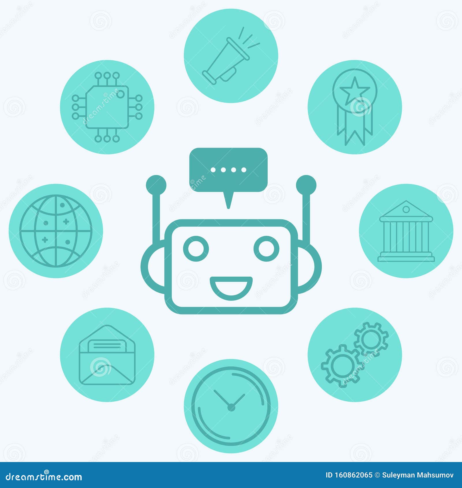 Chat Bot Vector Icon Sign Symbol Stock Illustration - Illustration of ...