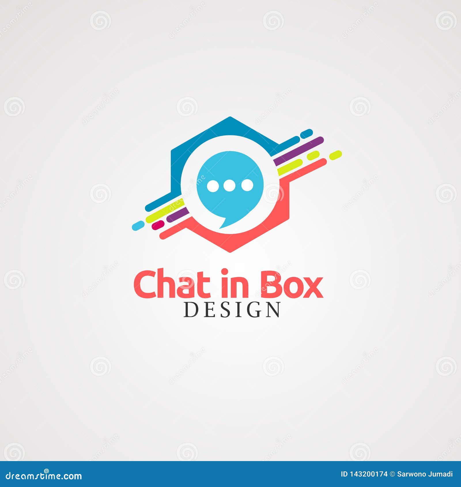 Chat in Box with Colorful in Digital Box Logo Vector, Icon, Element ...