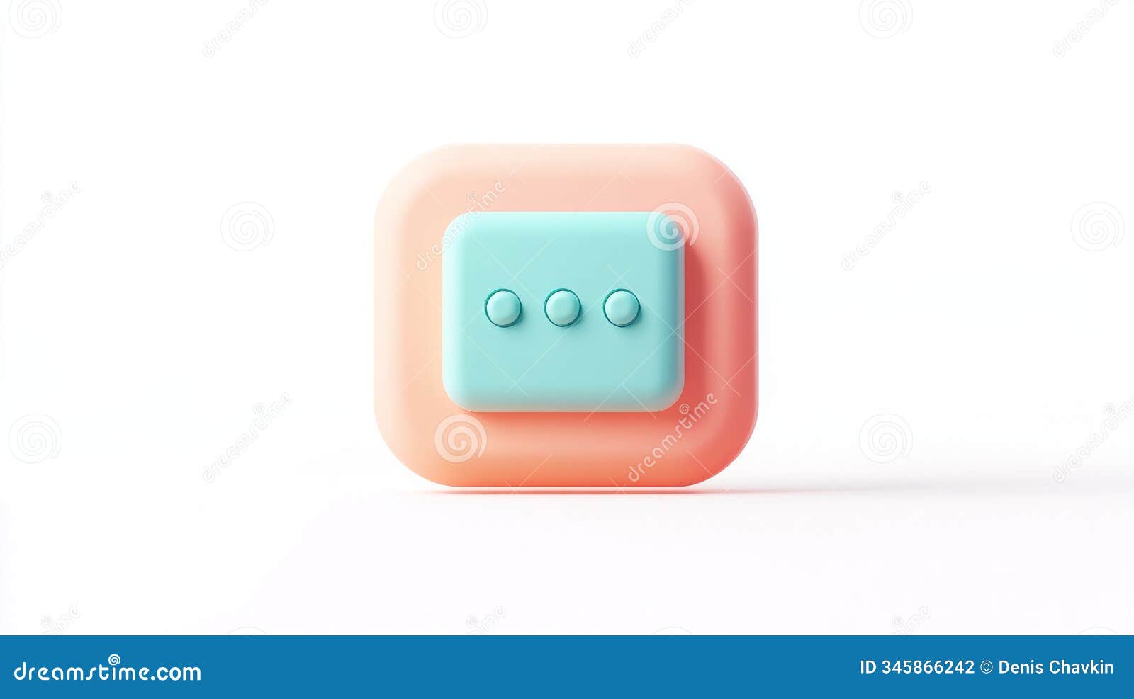 Chat Box Icon with a Minimalist, Modern Design and Soft Colors, 3D ...