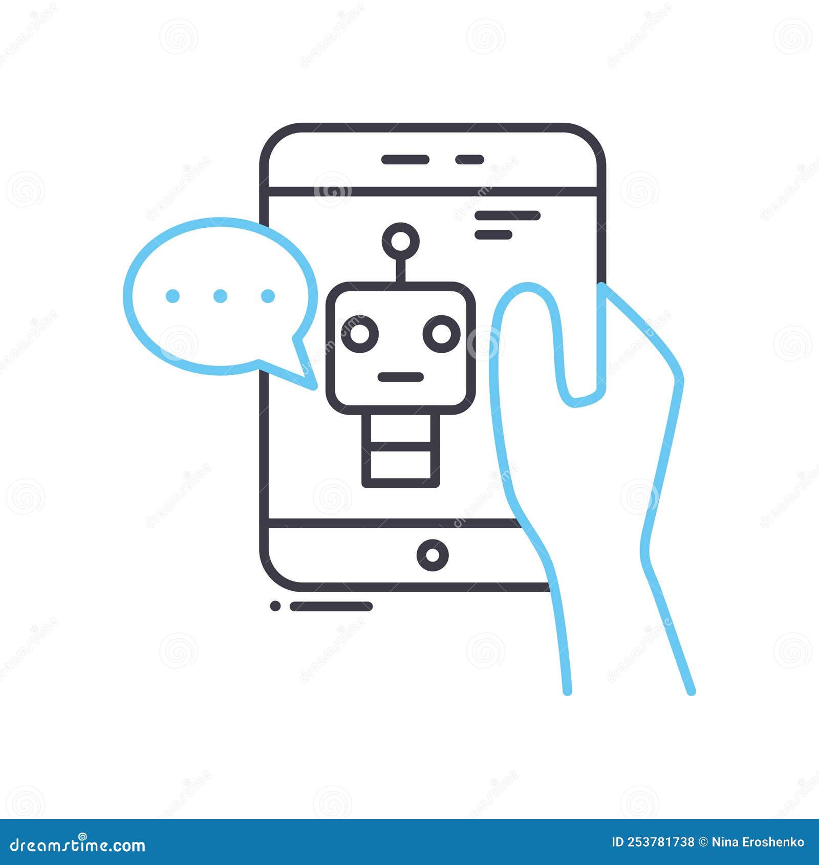 Chat Box Line Icon, Outline Symbol, Vector Illustration, Concept Sign ...