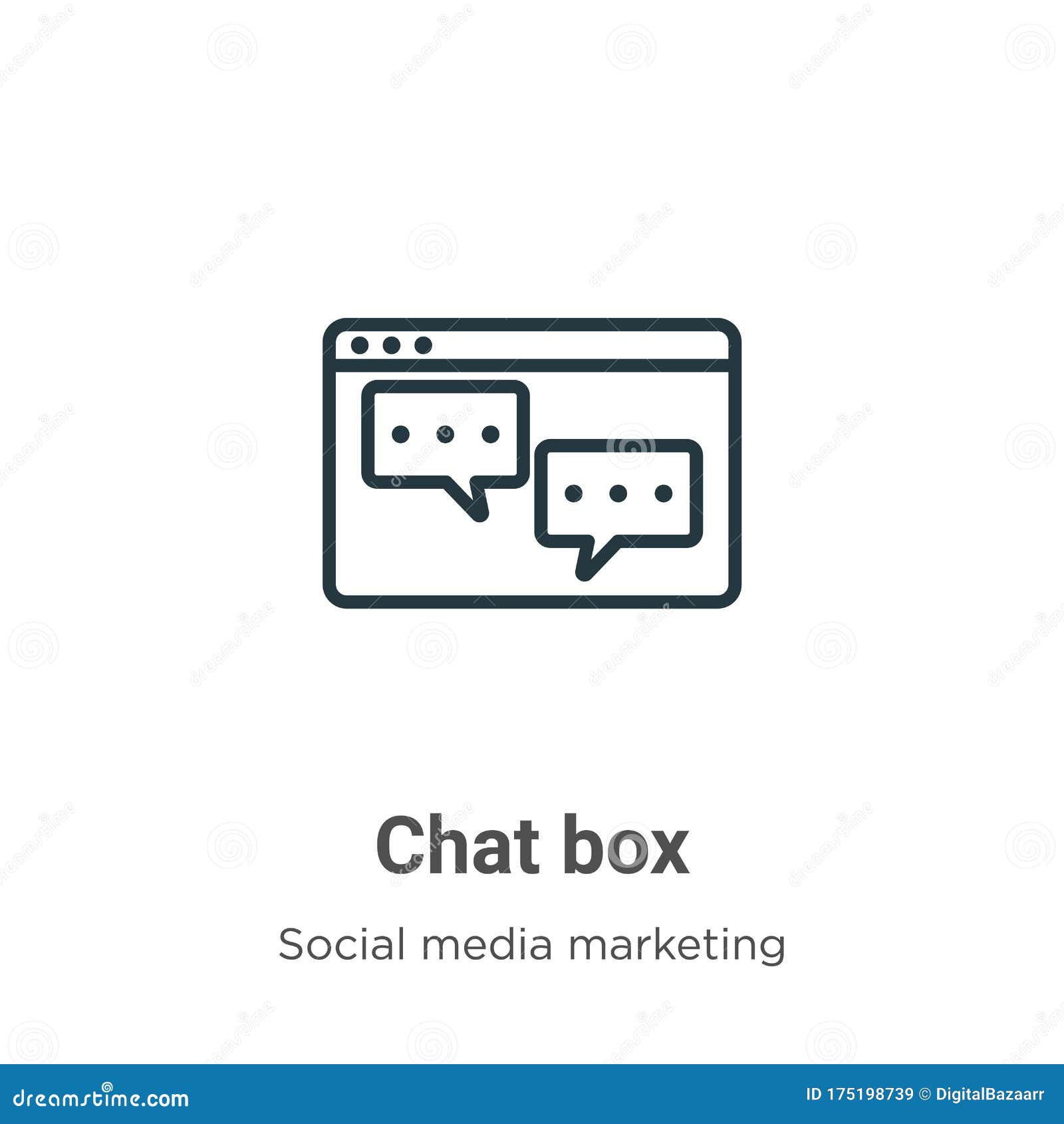 Chat Box Outline Vector Icon. Thin Line Black Chat Box Icon, Flat ...