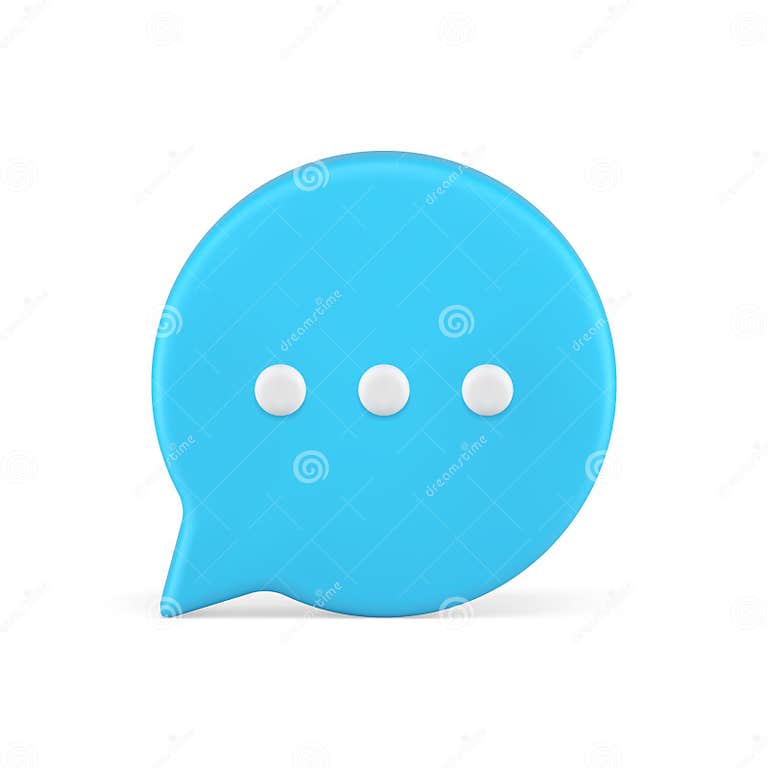 Chat Box Speech Bubble Thinking Balloon Blue 3d Icon Web Message ...