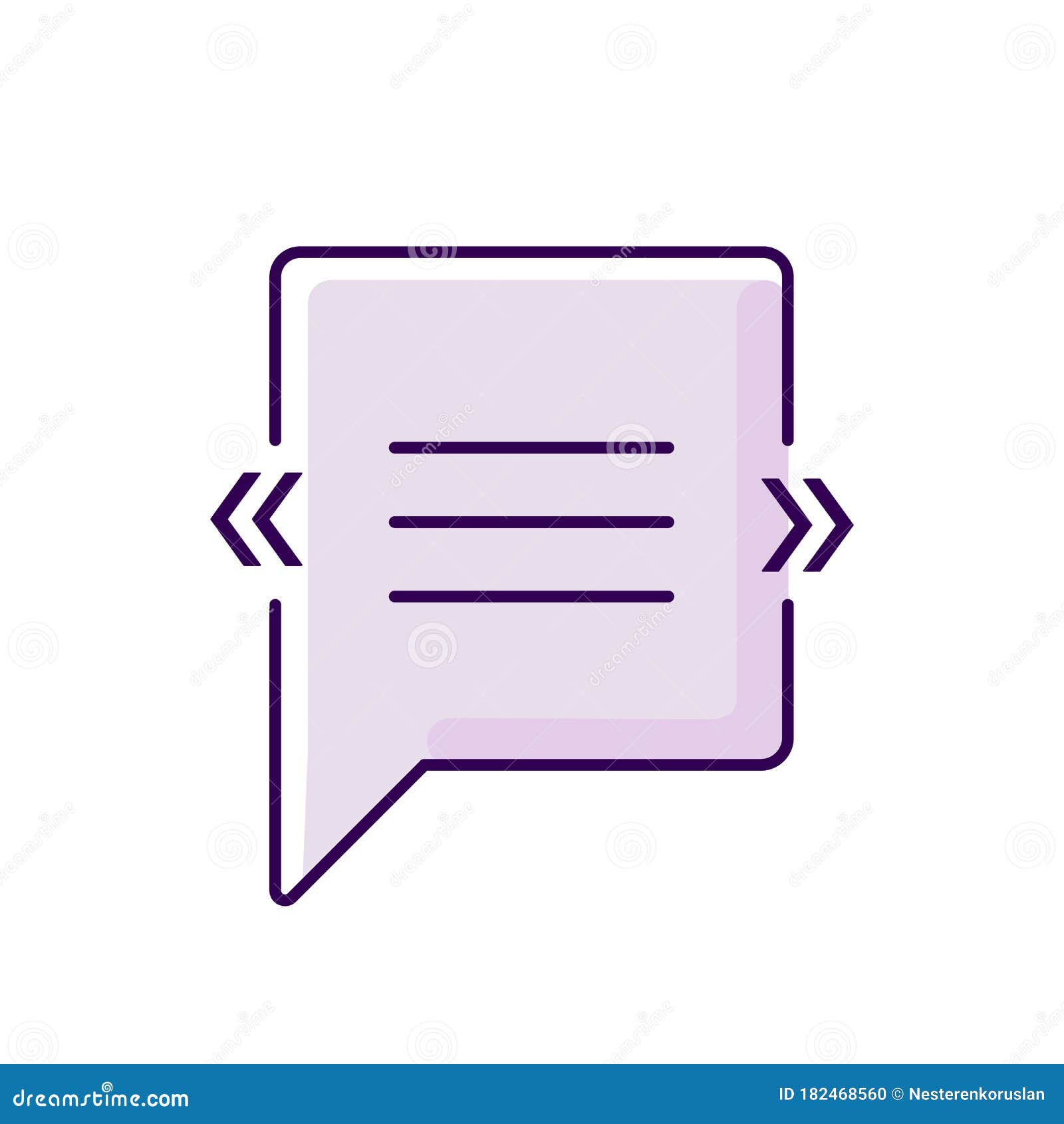 Chat Bubble with Angle Quotes Violet RGB Color Icon Stock Vector ...