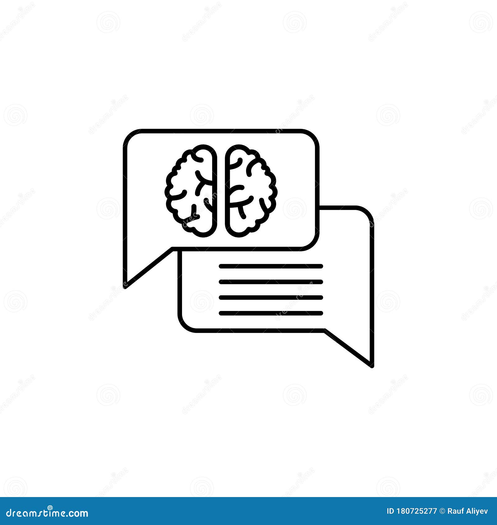 Chat, Bubble, Brain Icon. Simple Line, Outline Vector Elements of ...
