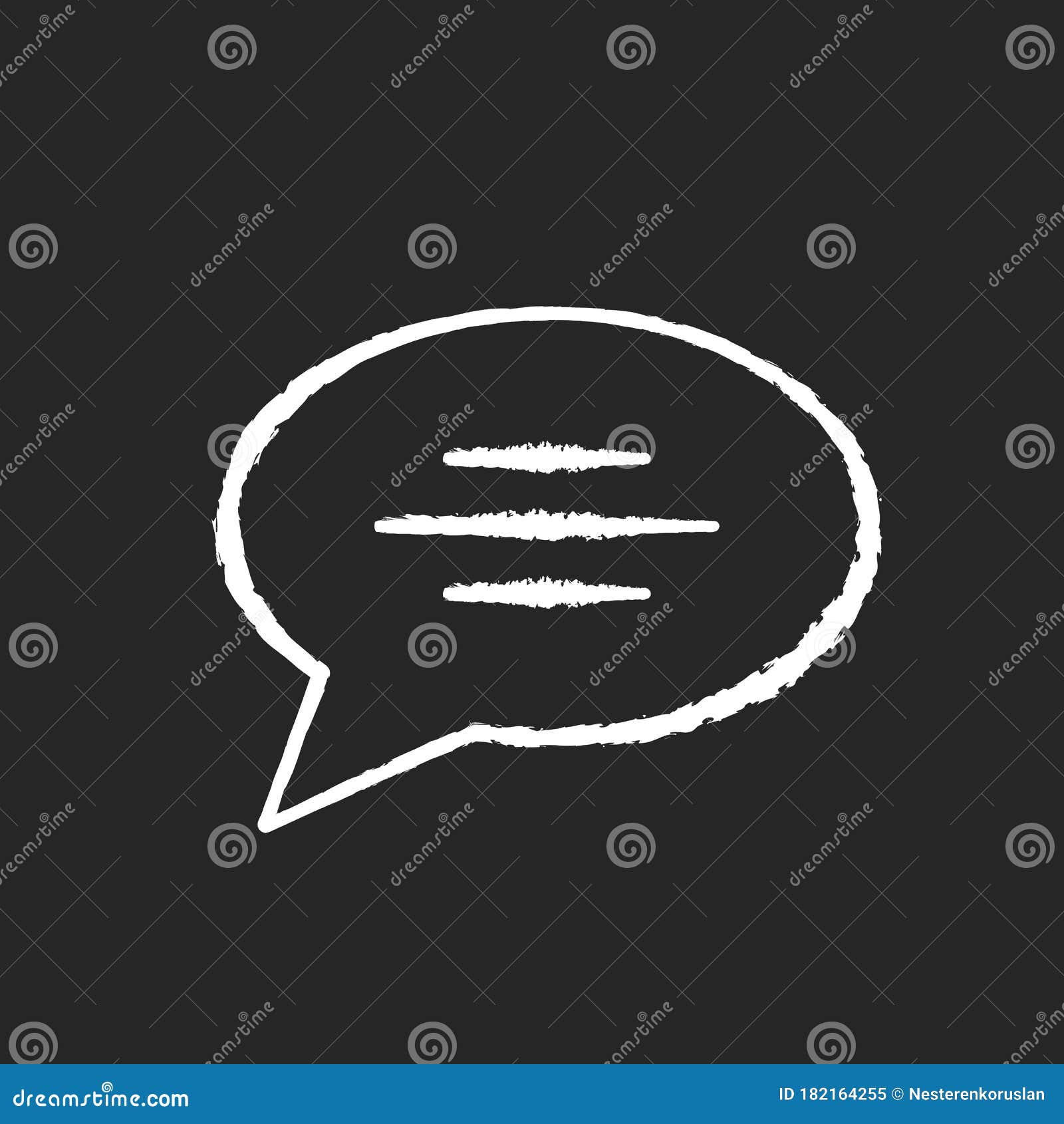 Chat Bubble Chalk White Icon on Black Background Stock Vector ...