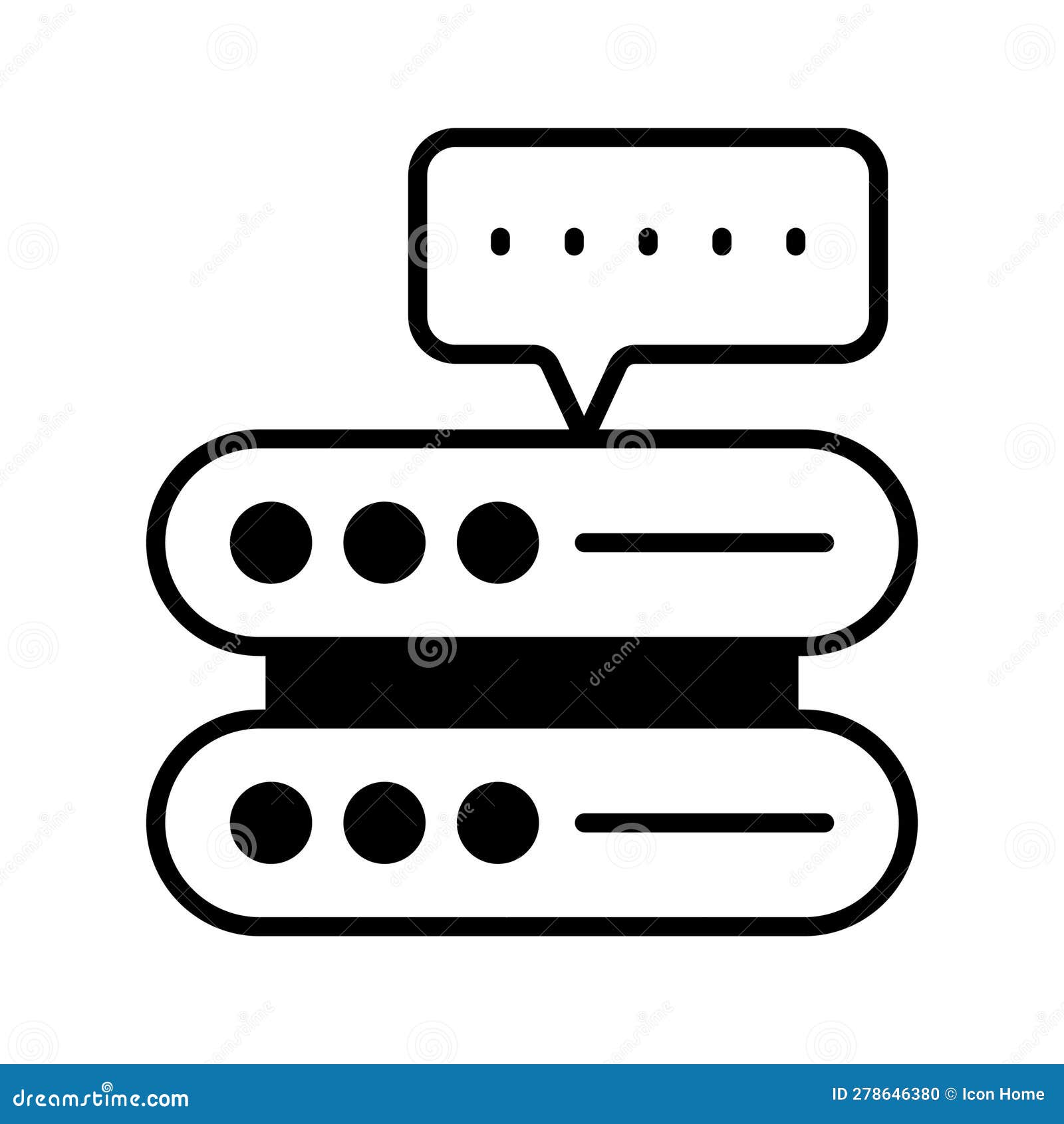 Chat Bubble with Data Server Showing Concept Vector of Server ...