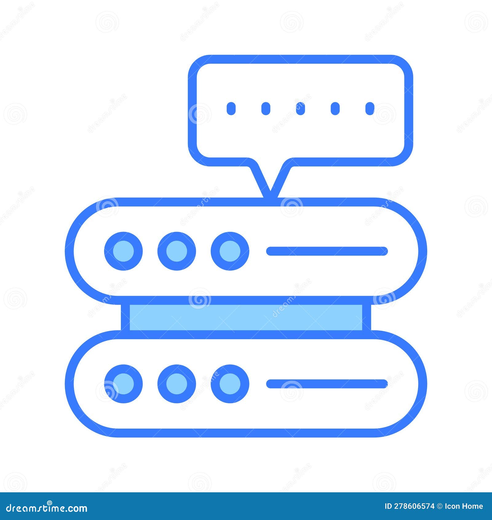 Chat Bubble with Data Server Showing Concept Vector of Server ...