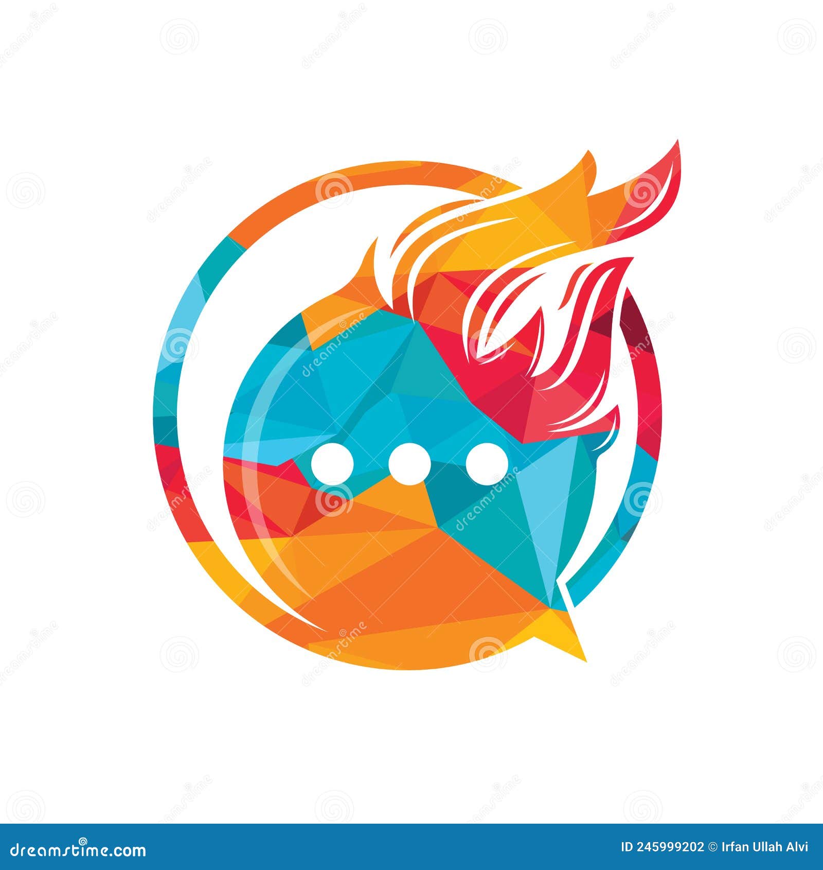 Fire Chat Vector Logo Design. Flame Talk Logo Design. Stock Vector ...