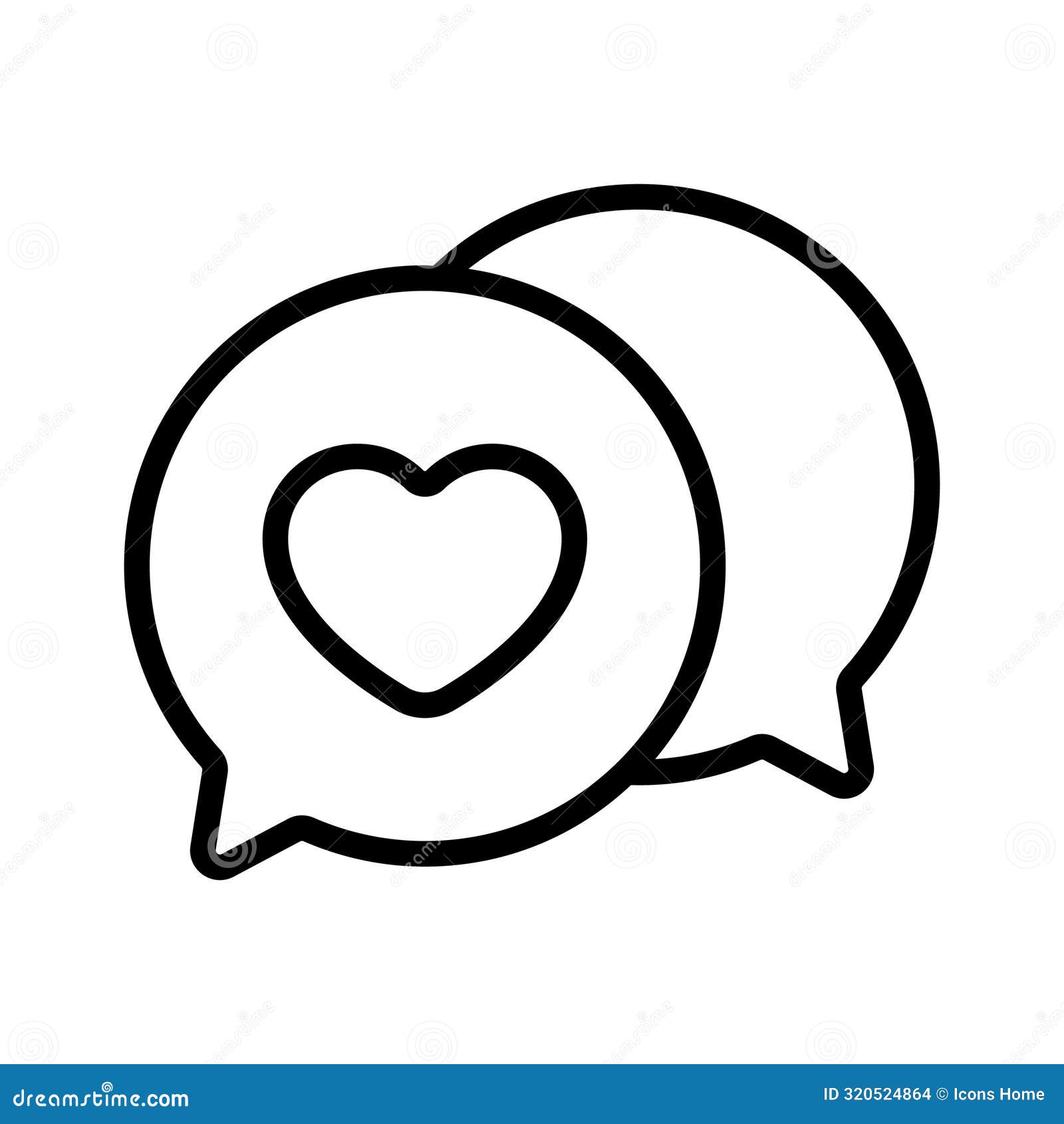 Chat Bubble with Heart Showing Concept of Romantic Chat Stock Vector ...