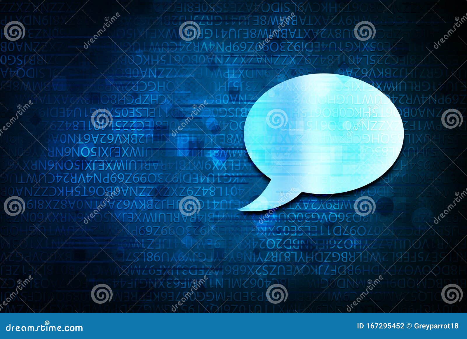 Chat Bubble Icon Abstract Blue Background Illustration Design Stock ...