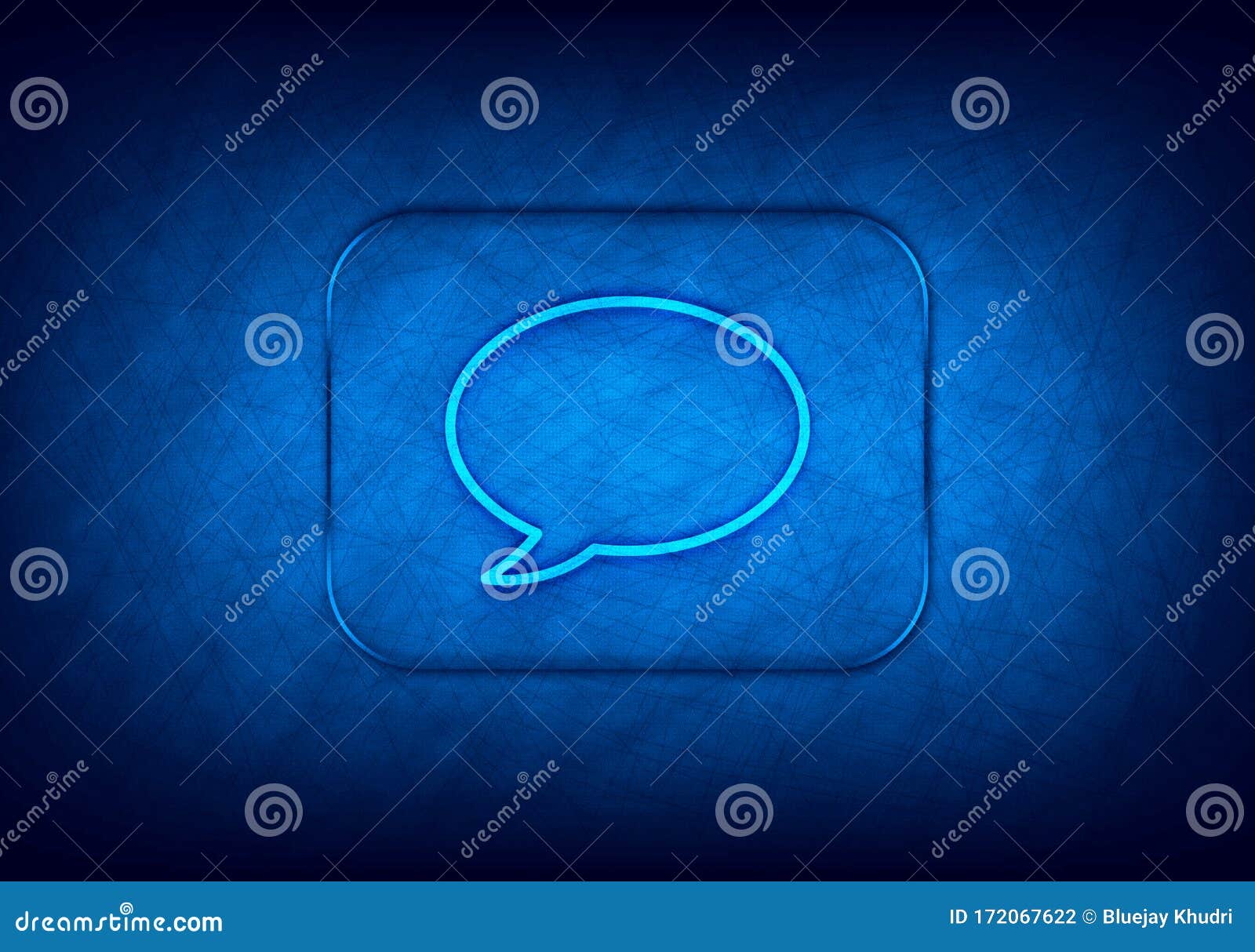 Chat Bubble Icon Abstract Digital Design Blue Background Stock ...