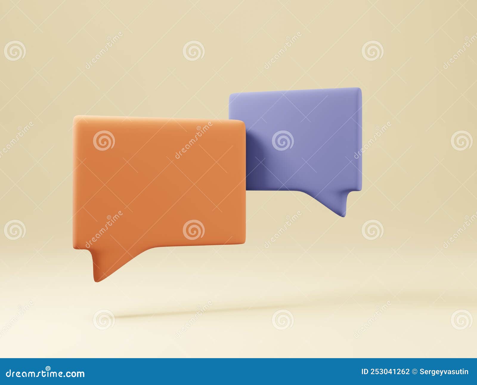Chat Bubble Icon 3d Render Illustration. Three-dimensional Floating ...