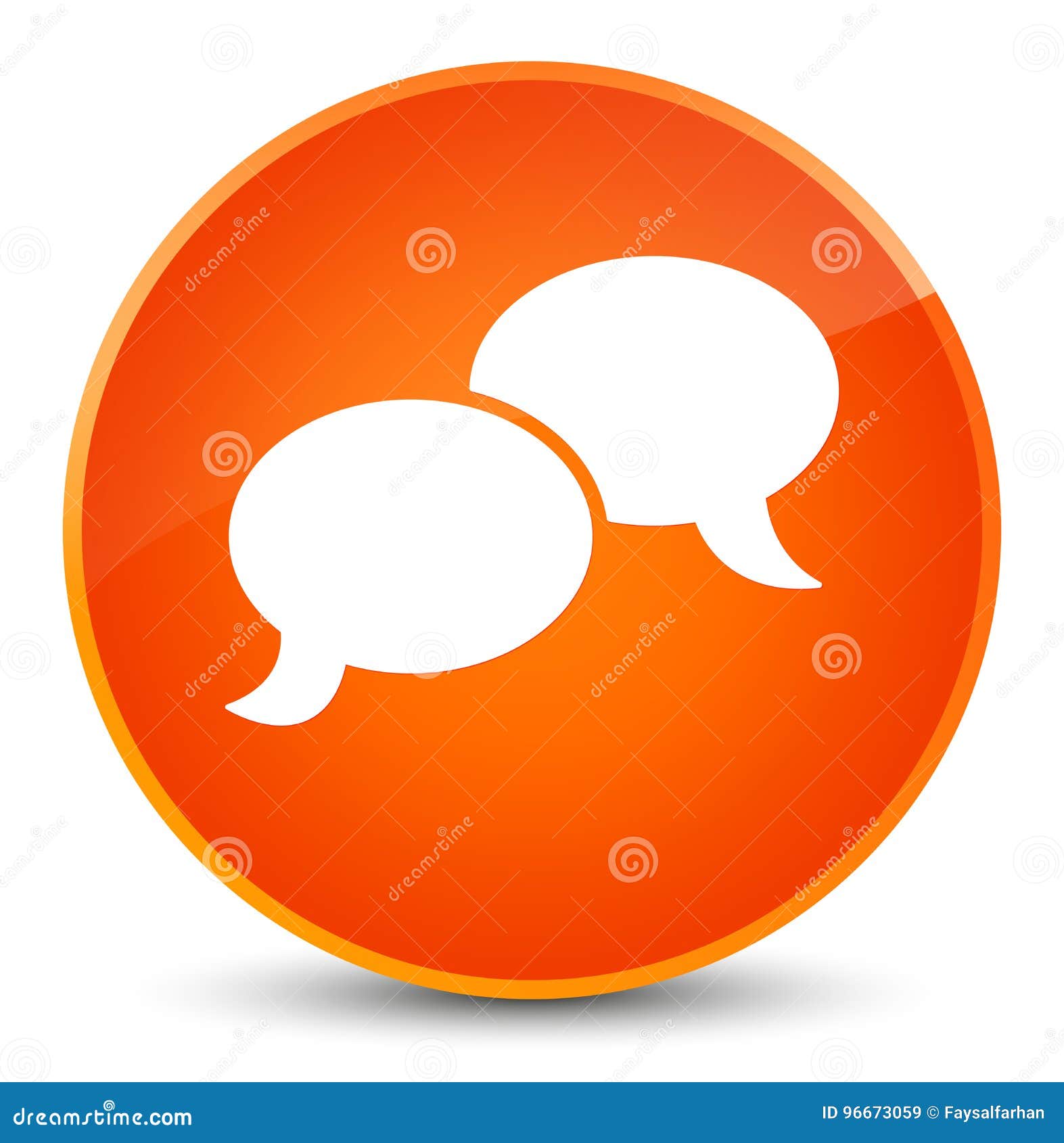 Chat Bubble Icon Elegant Orange Round Button Stock Illustration ...