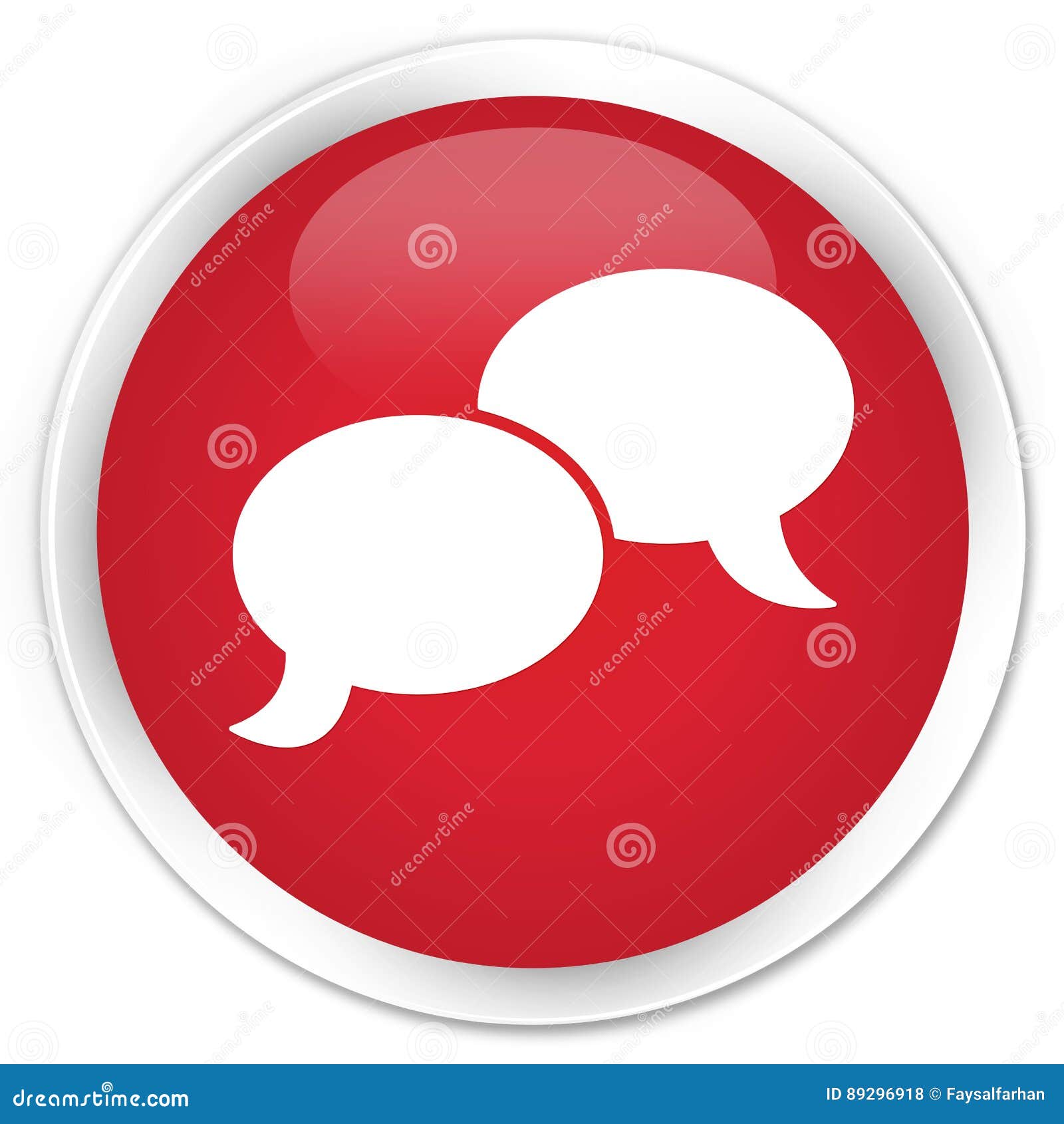Chat Bubble Icon Premium Red Round Button Stock Illustration ...