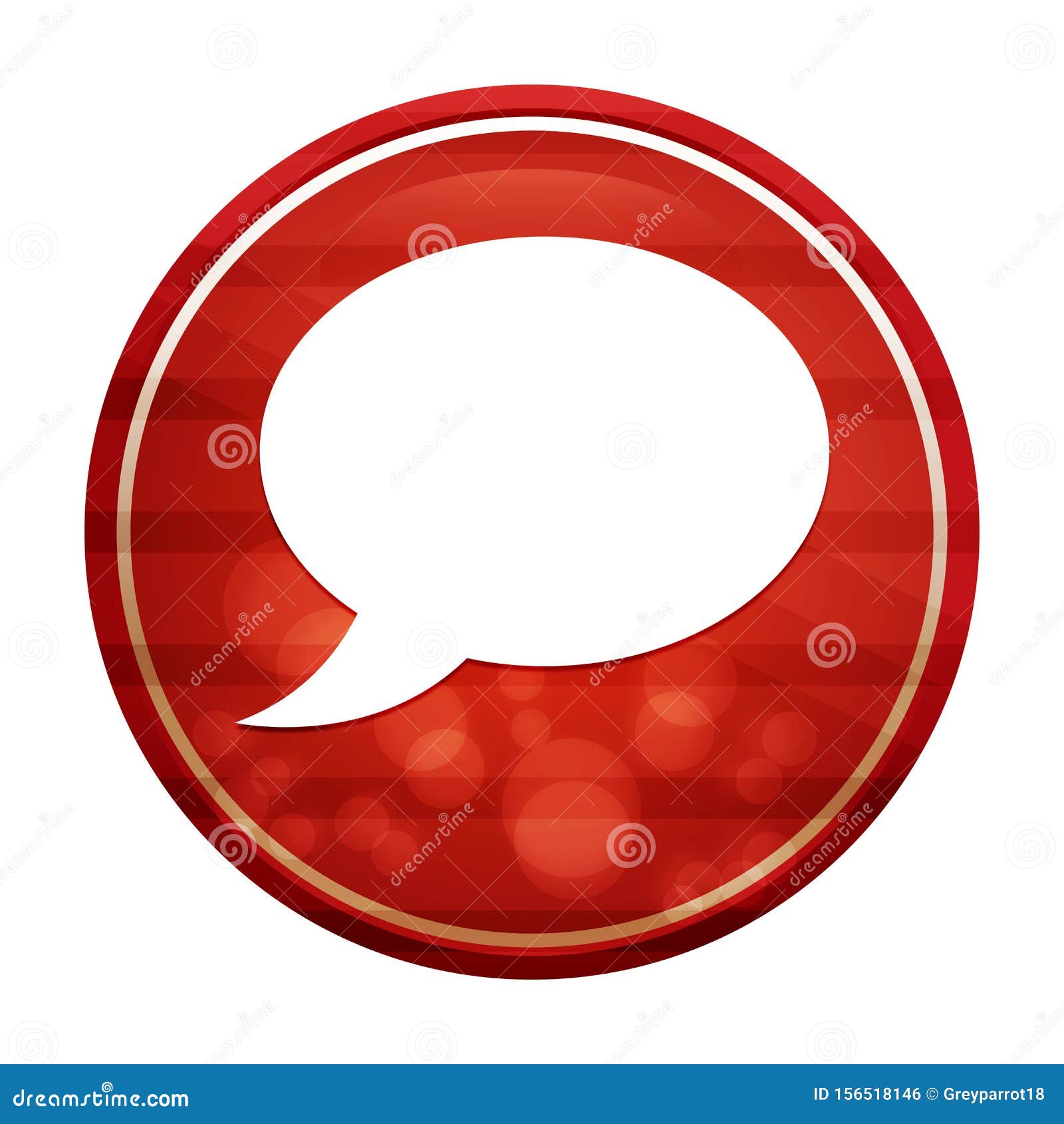 Chat Bubble Icon Realistic Diagonal Motion Red Round Button ...