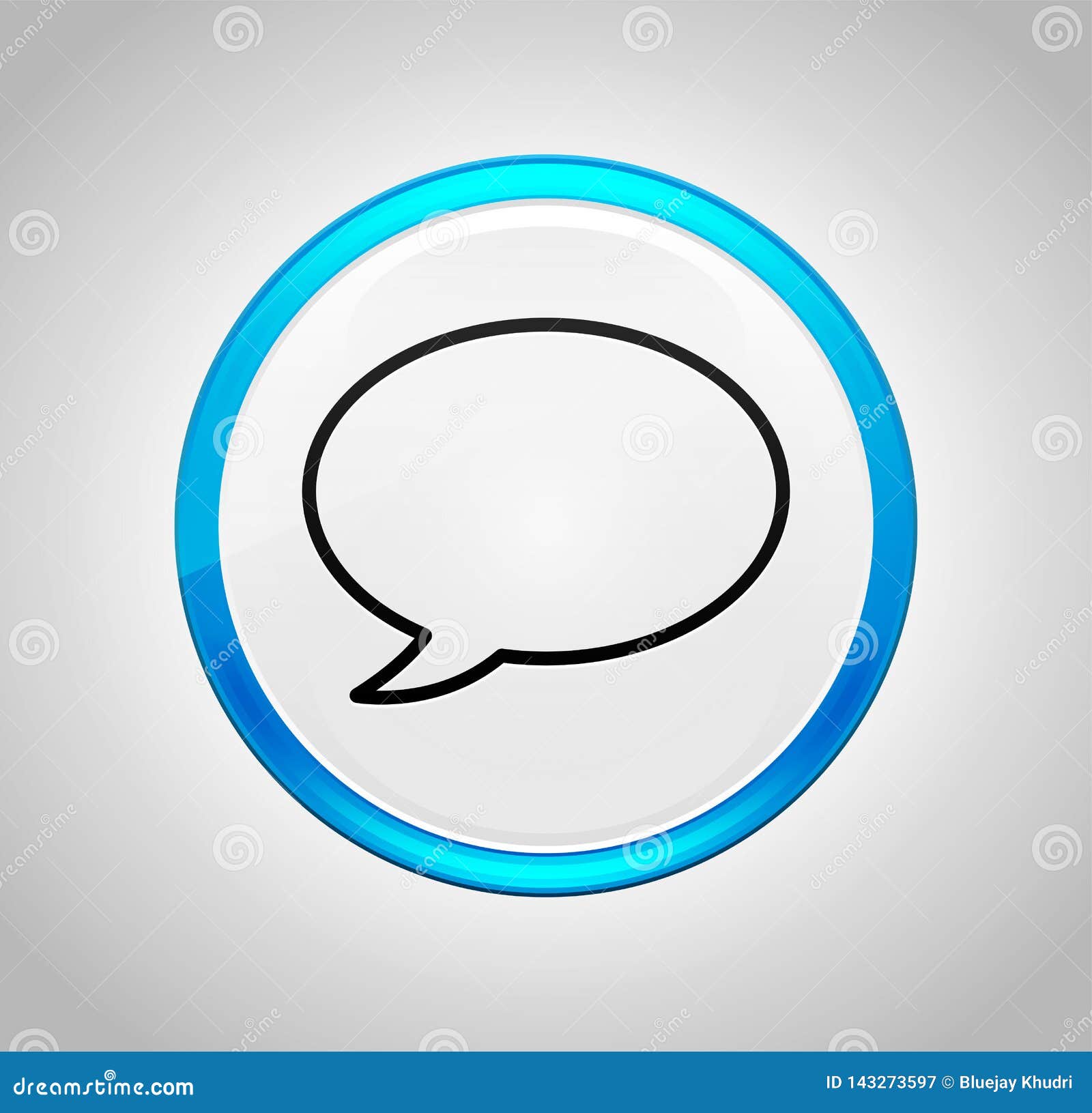 Chat Bubble Icon Round Blue Push Button Stock Illustration ...