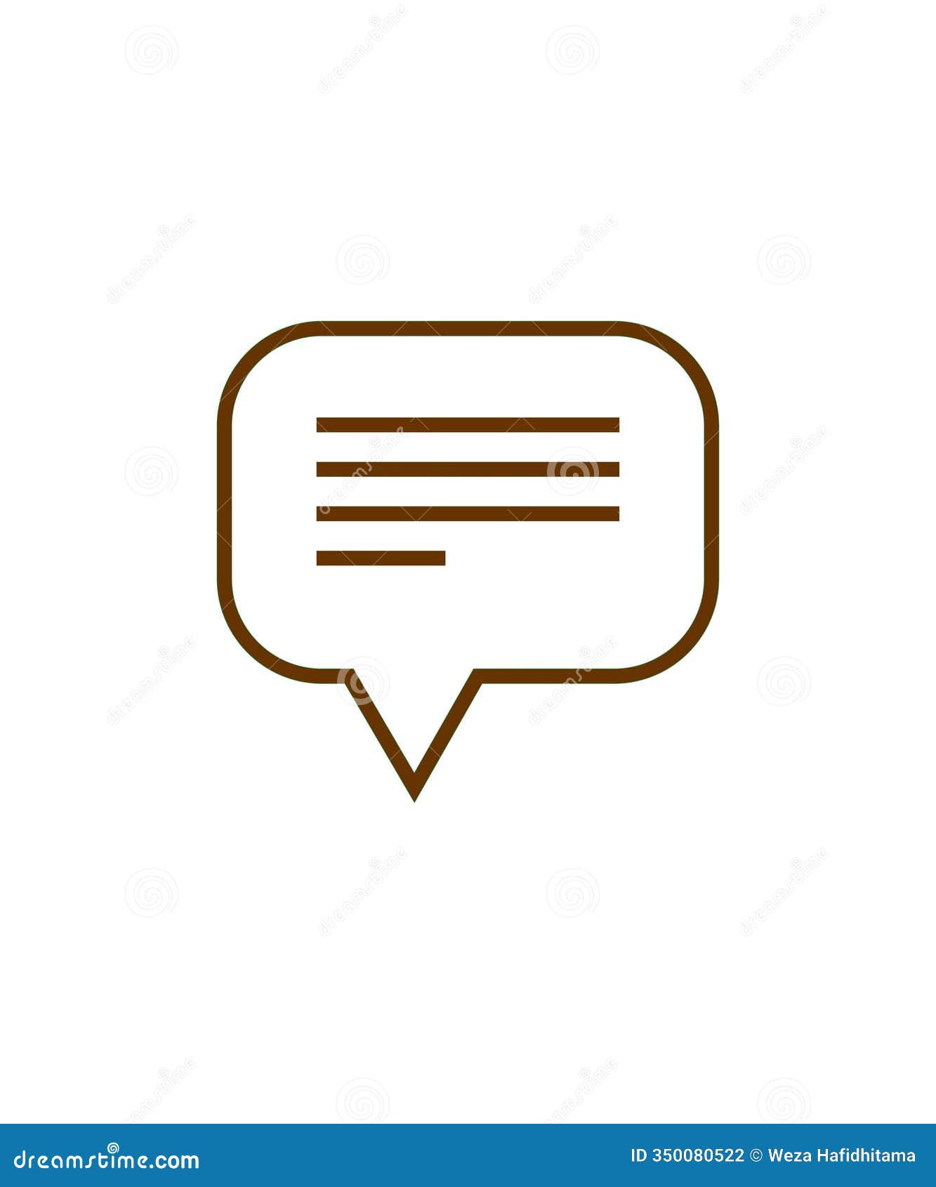 Chat Bubble Icon and Text Lines Inside Stock Illustration ...