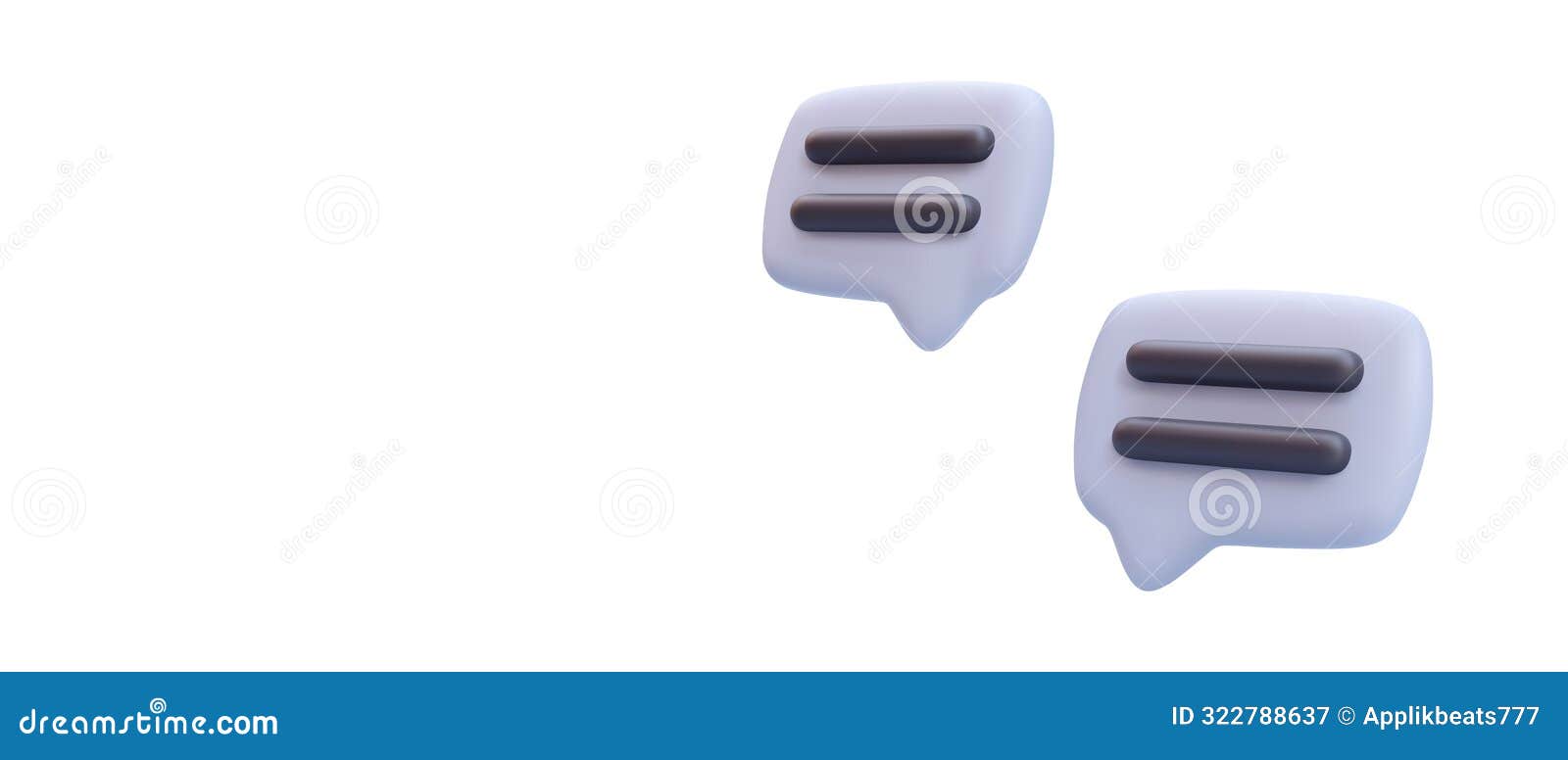 Chat Bubble Icons in 3d Realistic Style Flying on White Background ...