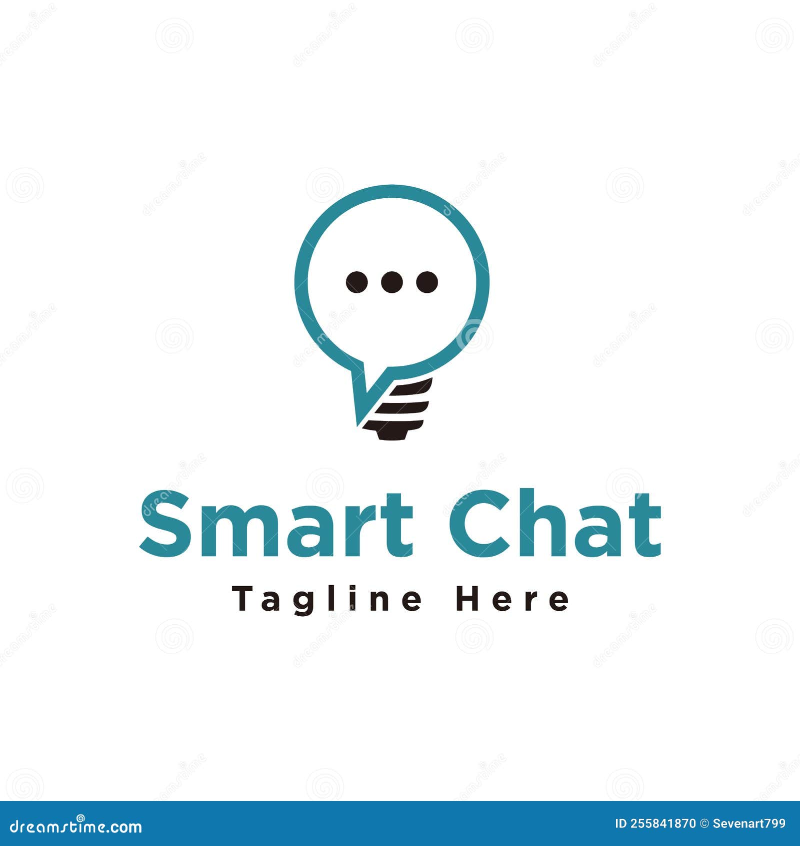 Chat Bubble and Light Bulb for Smart Chat Logo Vector Stock Vector ...