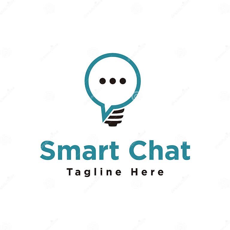 Chat Bubble and Light Bulb for Smart Chat Logo Vector Stock Vector ...