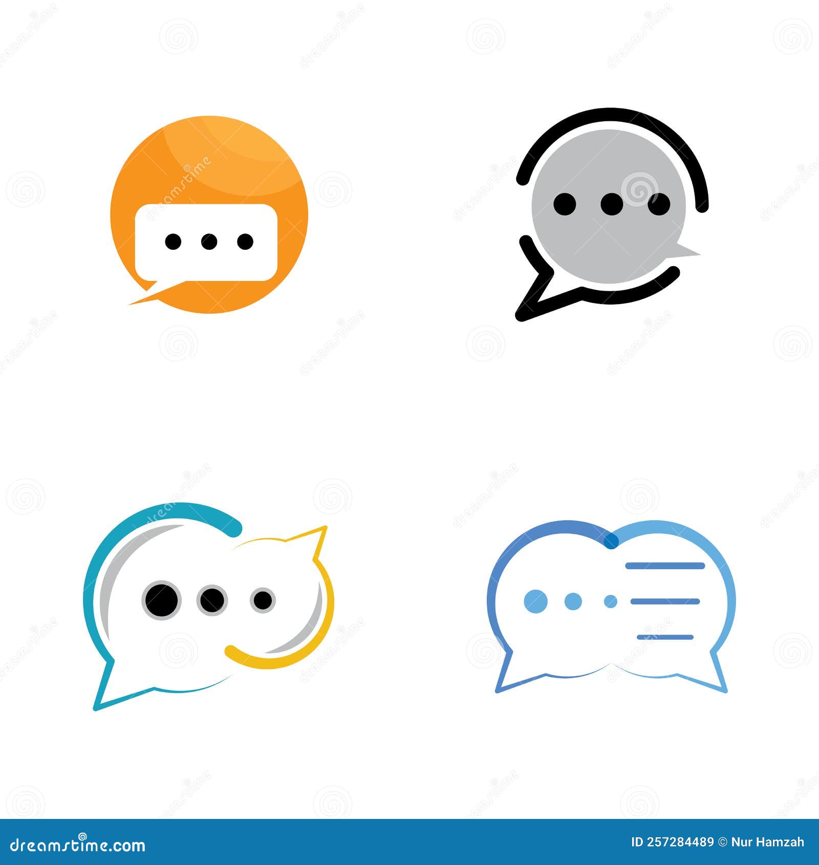 Chat Bubble Logo Icon Vector Illustration Template Stock Vector ...