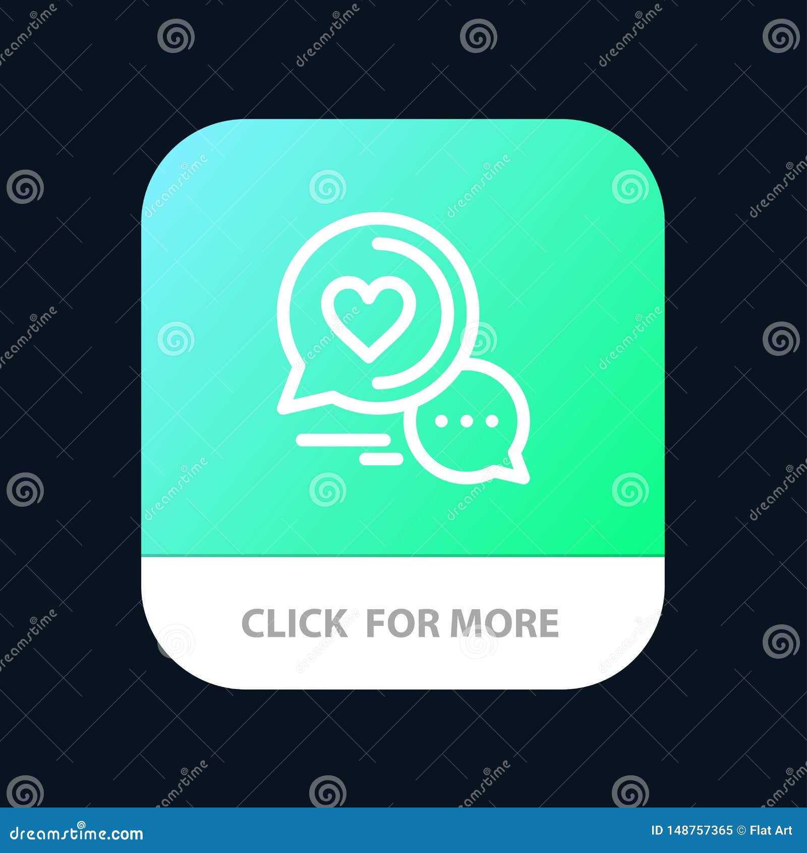 Chat Bubble, Message, Sms, Romantic Chat, Couple Chat Mobile App Button ...